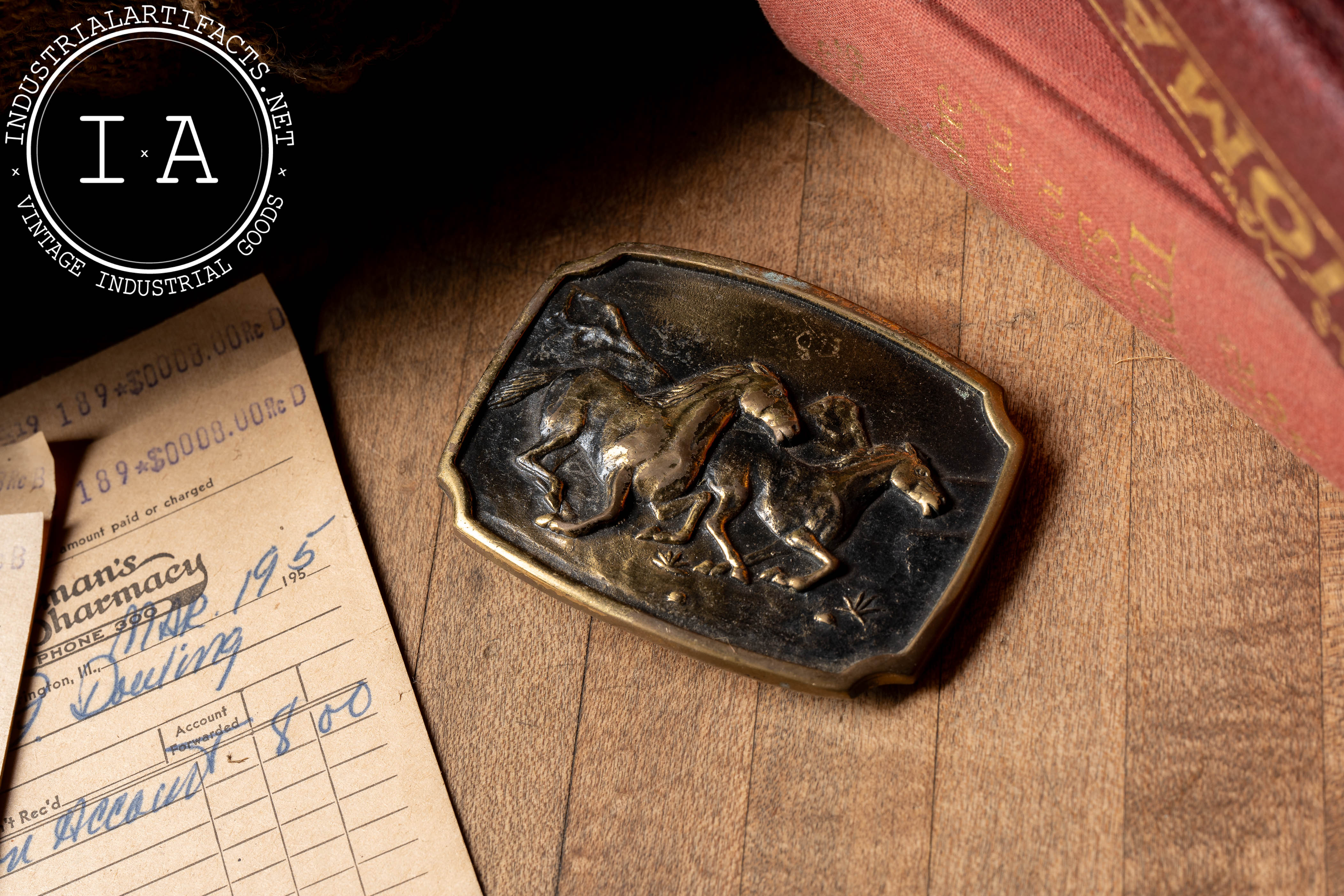 1978 Solid Brass Horses Belt Buckle – Industrial Artifacts