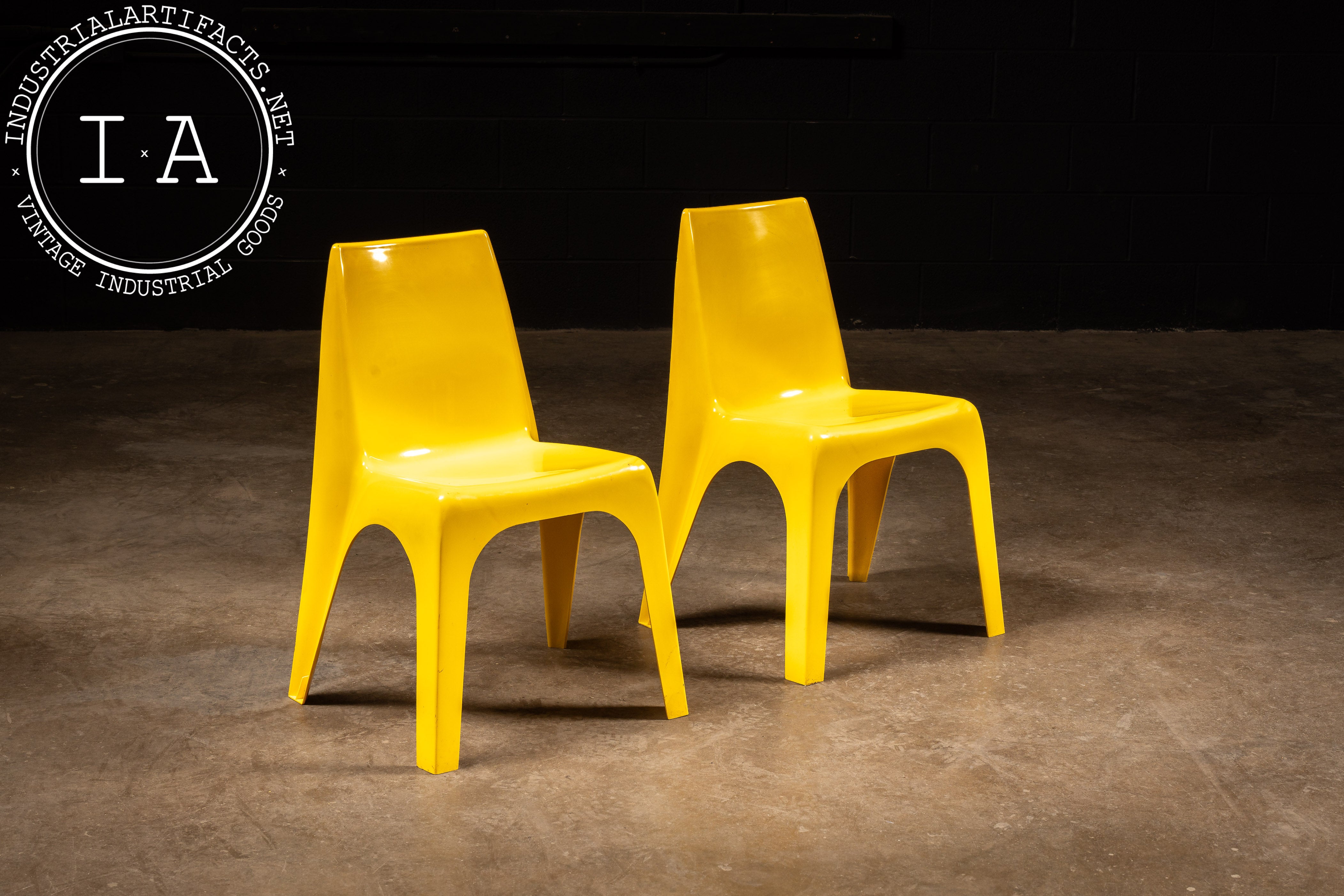 Pair of Mid-Century Modern Cycolac Chairs in Yellow – Industrial Artifacts
