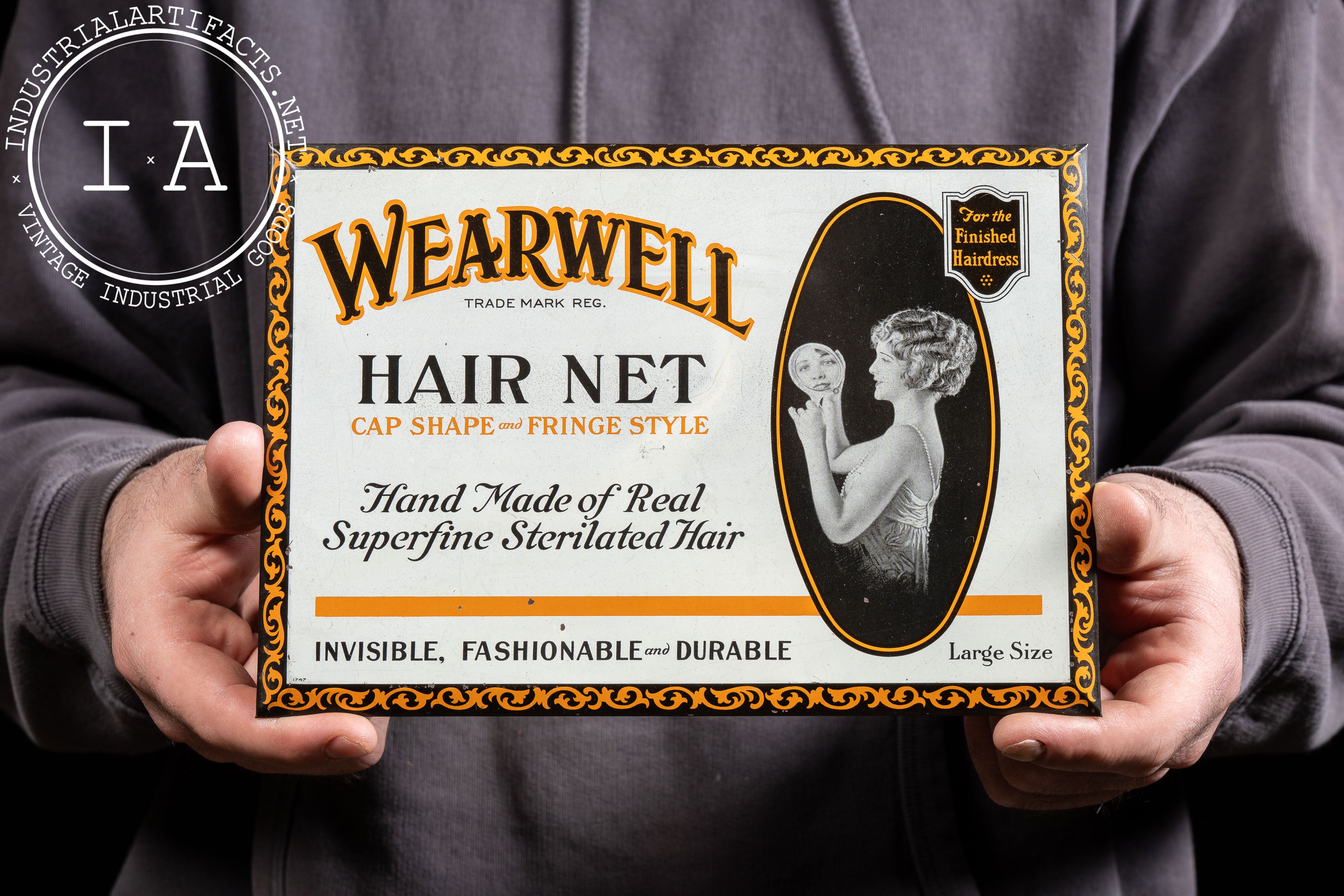 Wearwell Hair Net Tin Sign – Industrial Artifacts