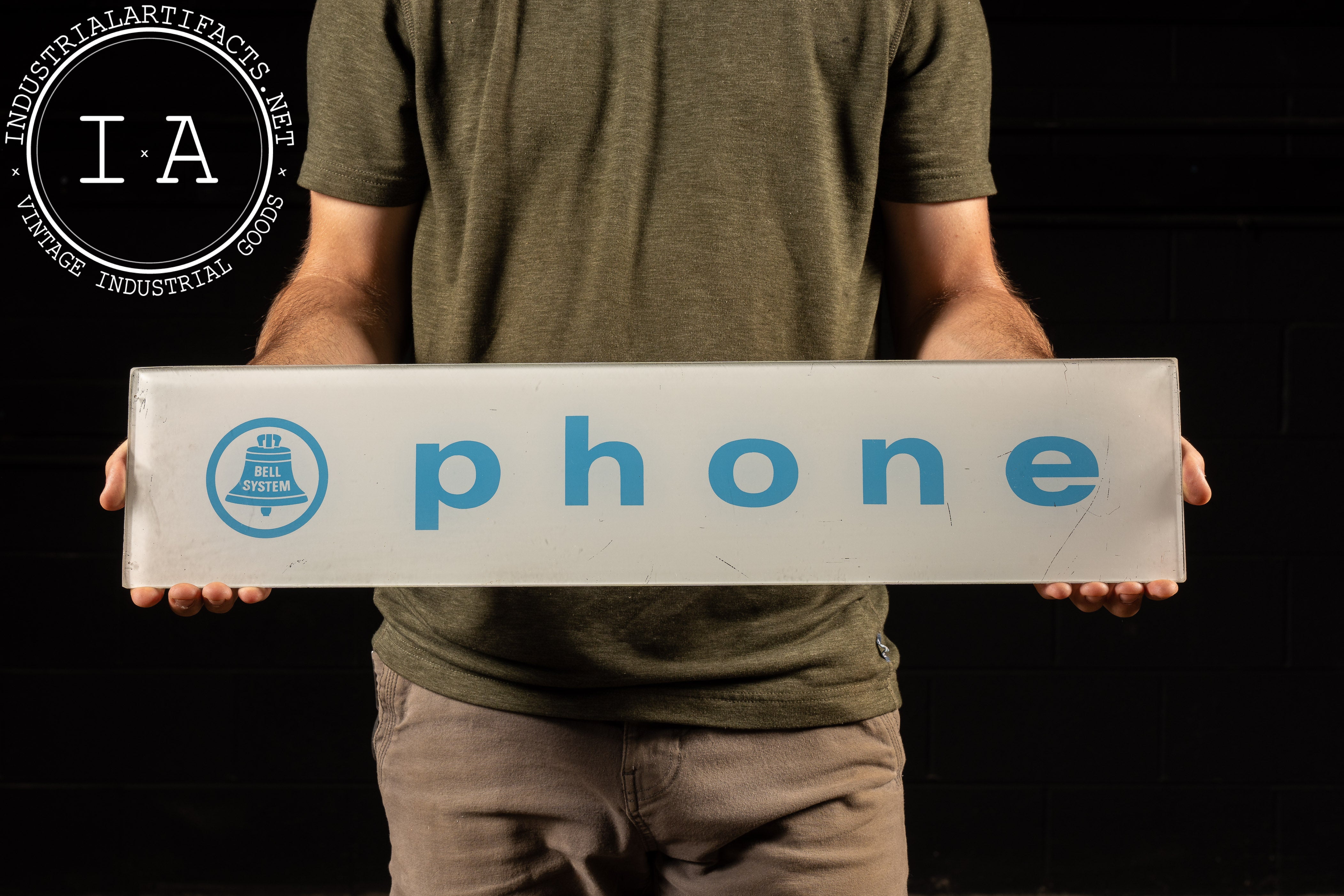 Vintage Glass Bell Payphone Sign – Industrial Artifacts