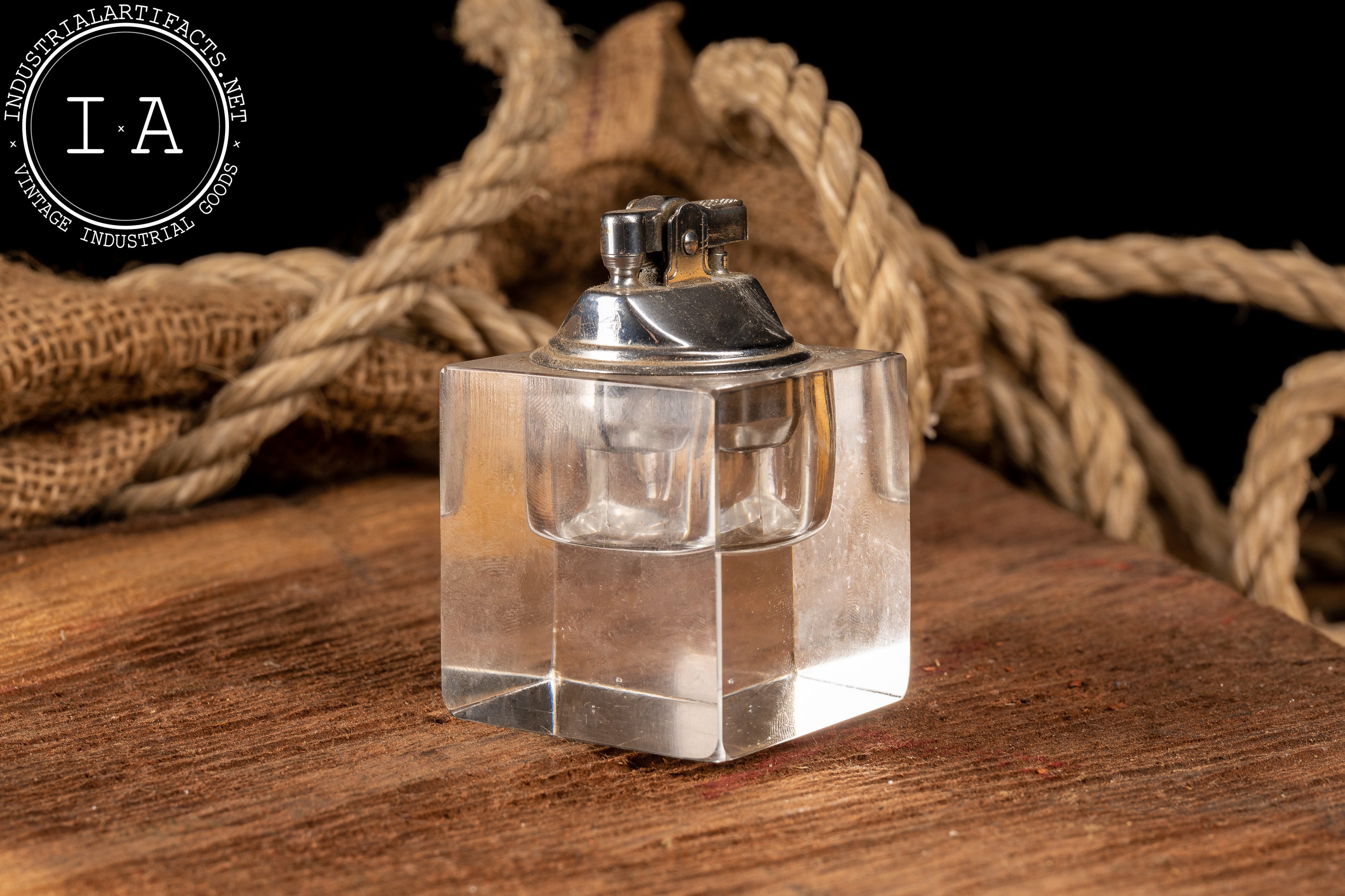 Vintage Clear Lucite Table Lighter – Industrial Artifacts Vintage Clear Lucite Table Lighter – Industrial Artifacts