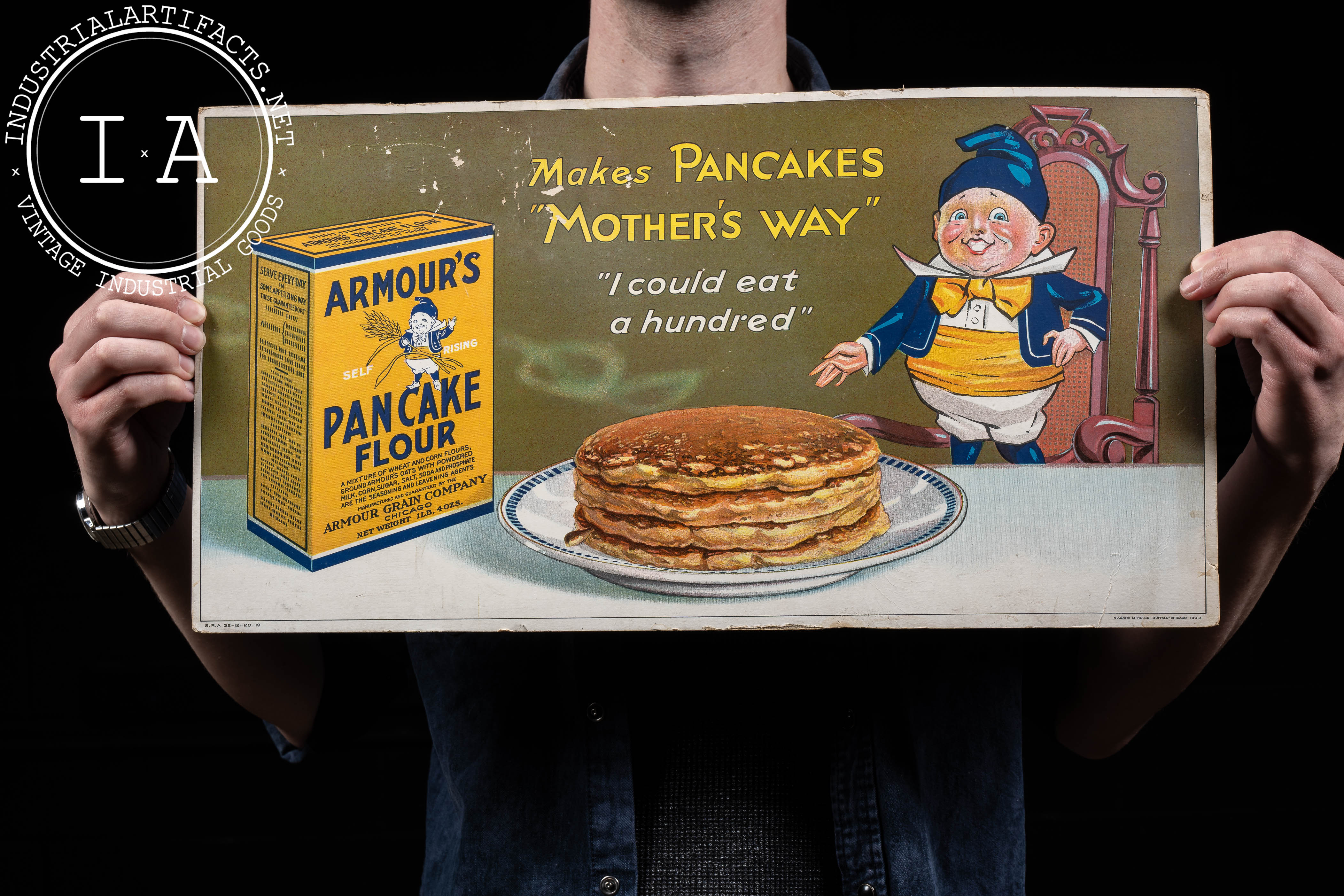 Early 20th Century Armours Pancake Flour Cardstock Trolley Sign ...
