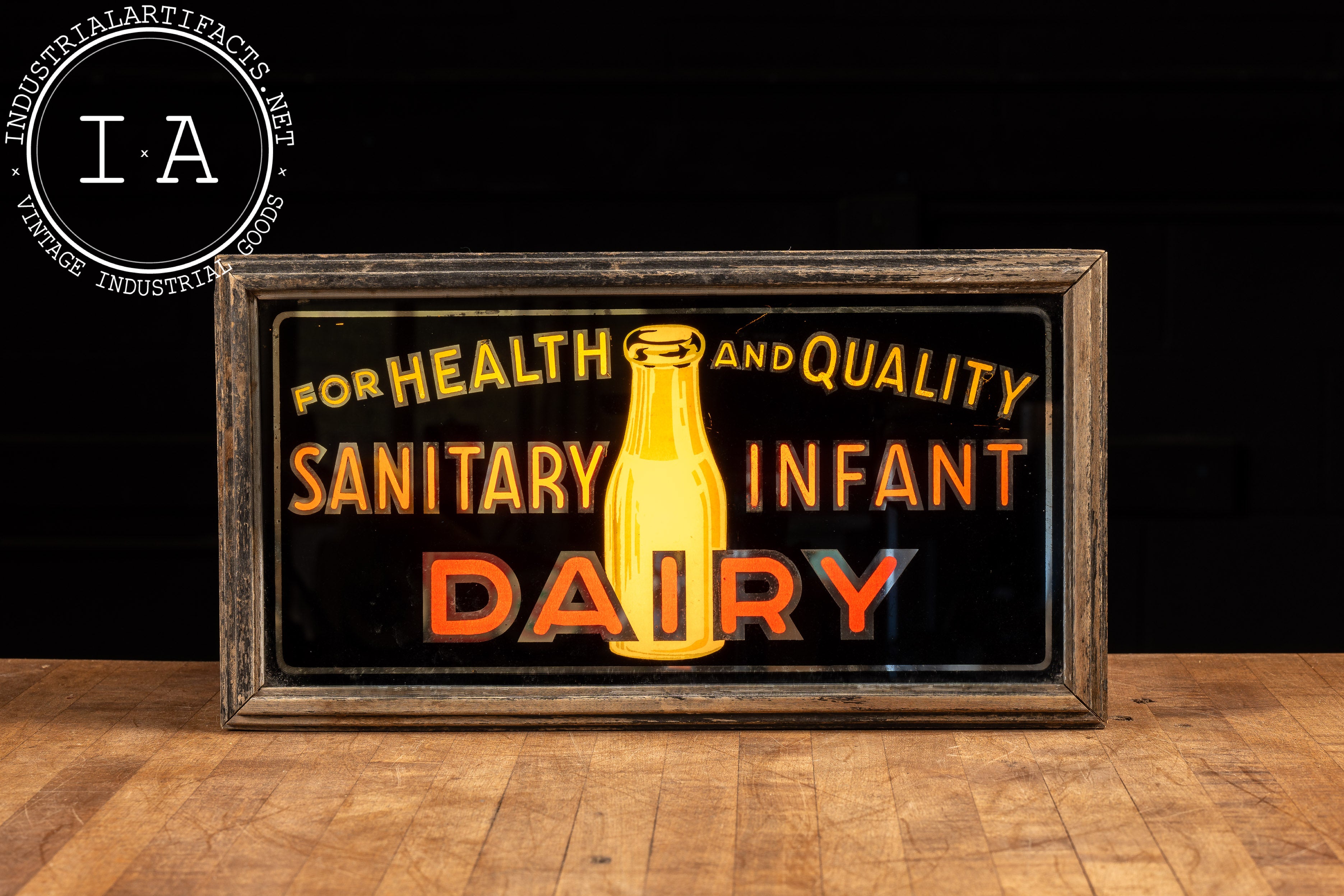 Vintage Lighted ROG Sanitary Infant Dairy Sign – Industrial Artifacts