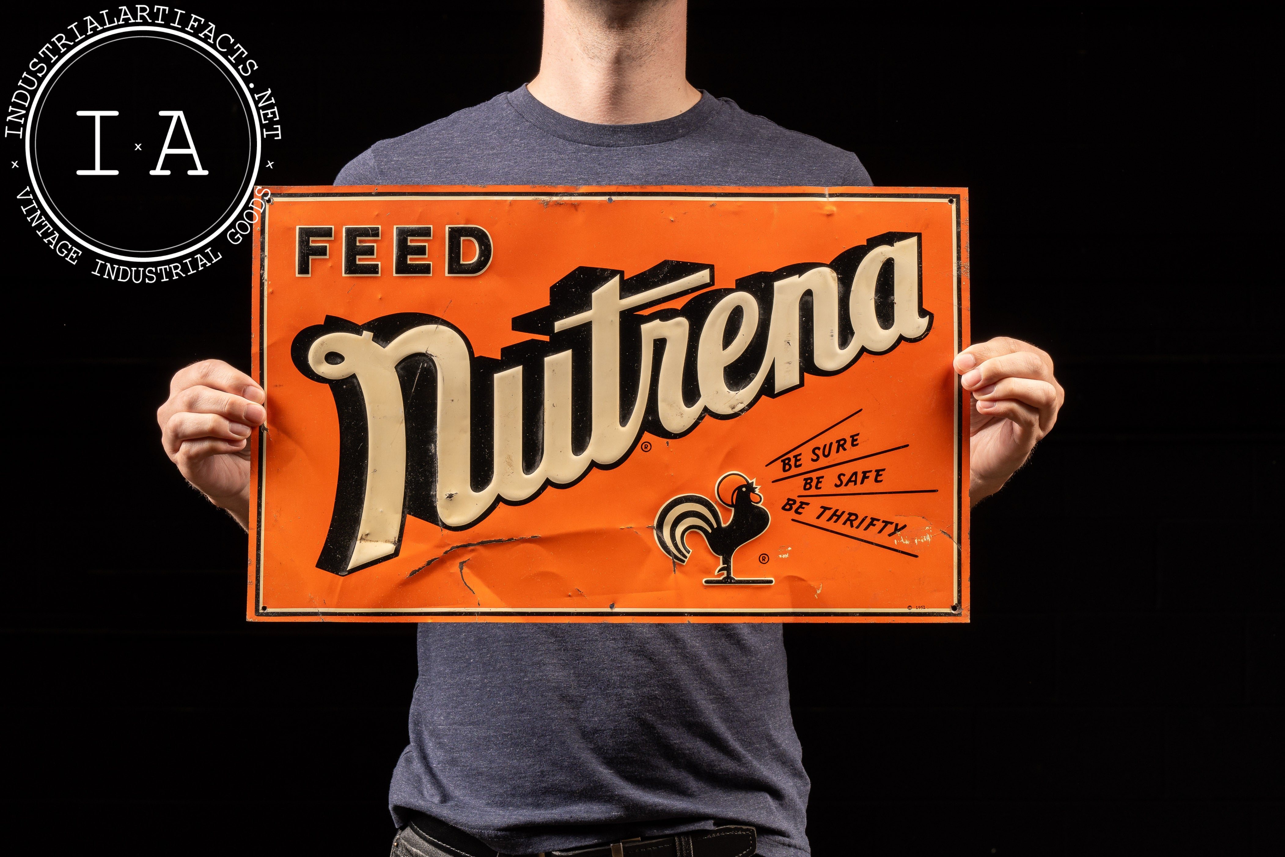 Vintage Feed Nutrena Embossed Tin Sign – Industrial Artifacts