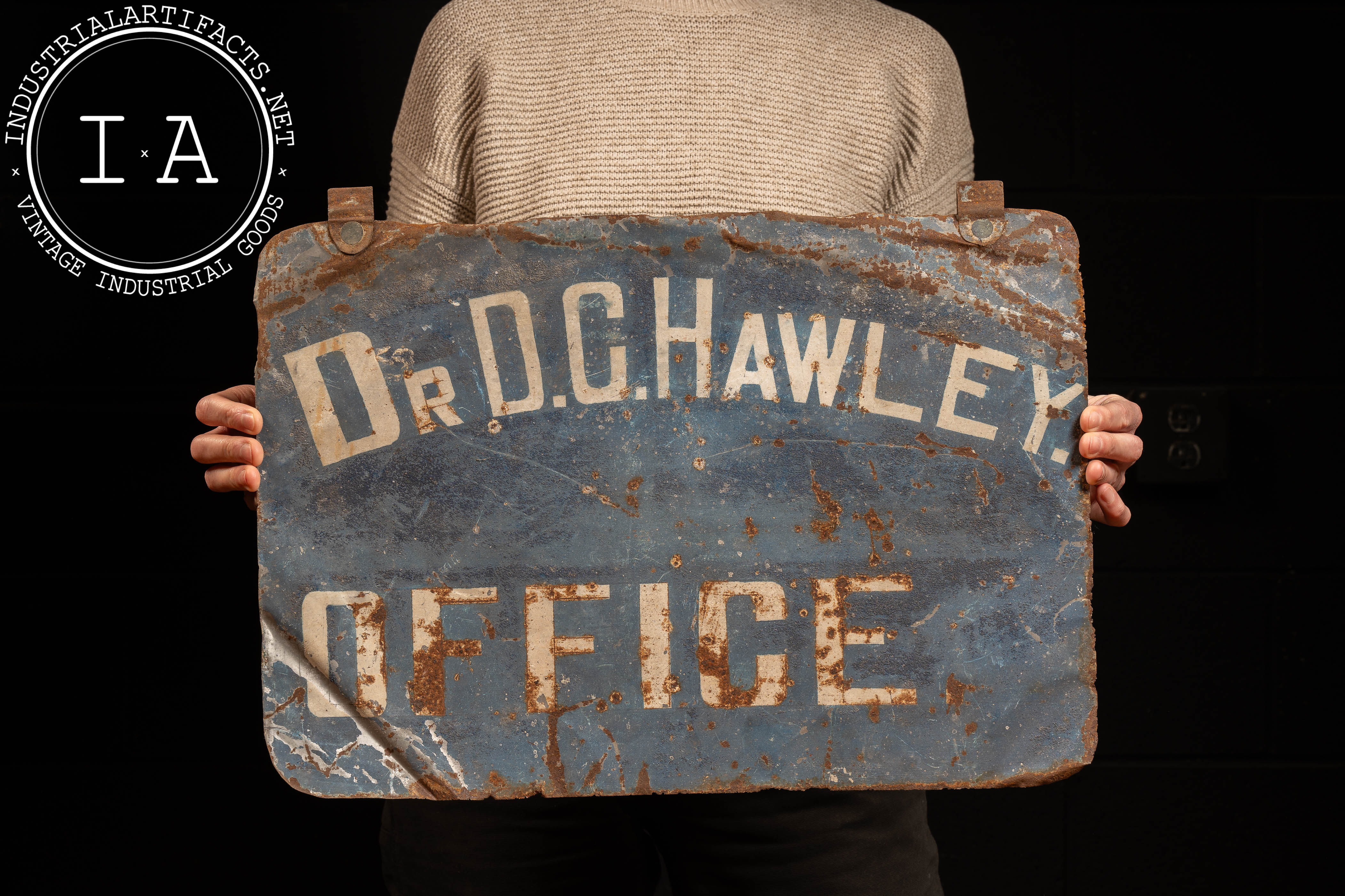 Antique Double-Sided Tin Doctor's Office Sign – Industrial Artifacts