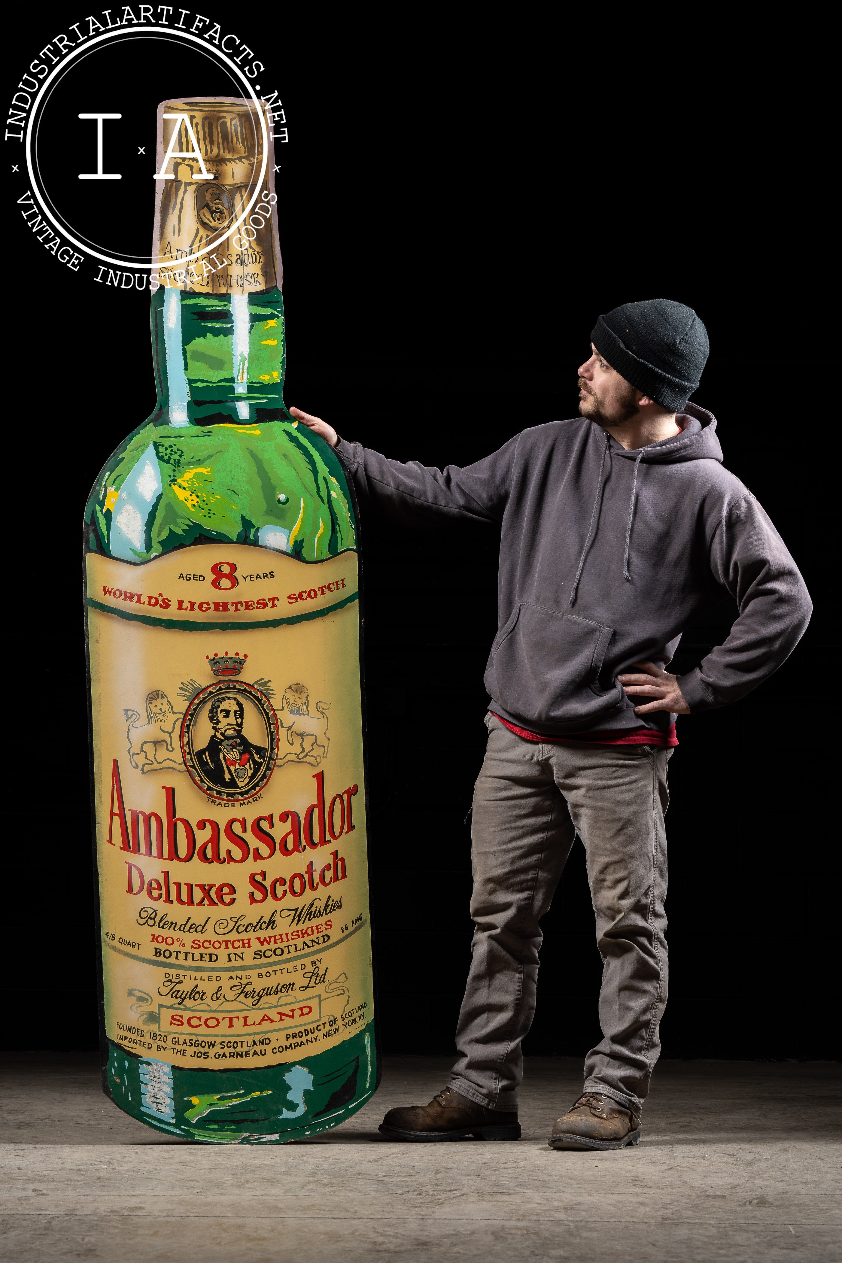 Vintage Oversize Ambassador Scotch Figural Masonite Sign – Industrial ...