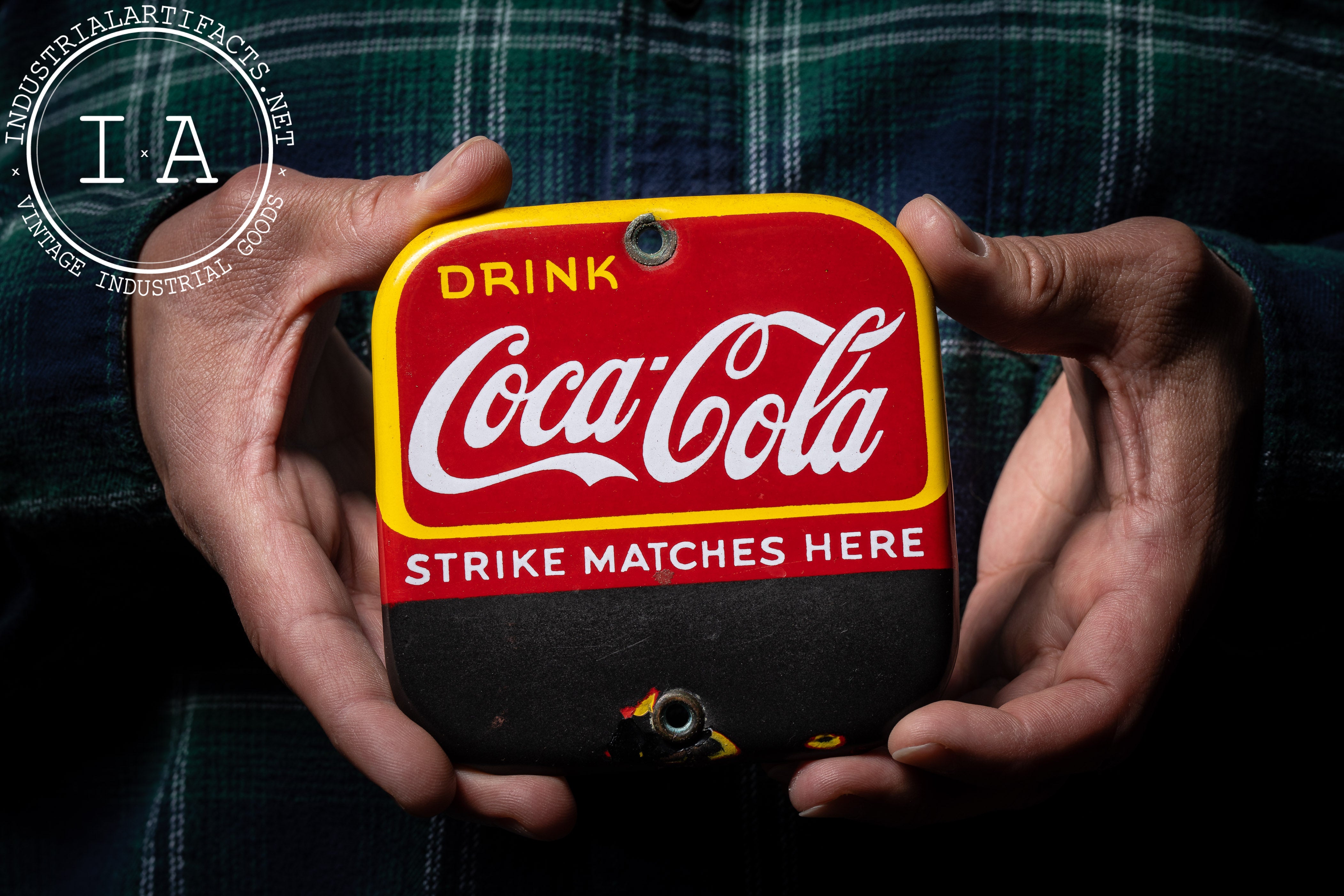 Vintage Porcelain Coca-Cola Match Striker – Industrial Artifacts