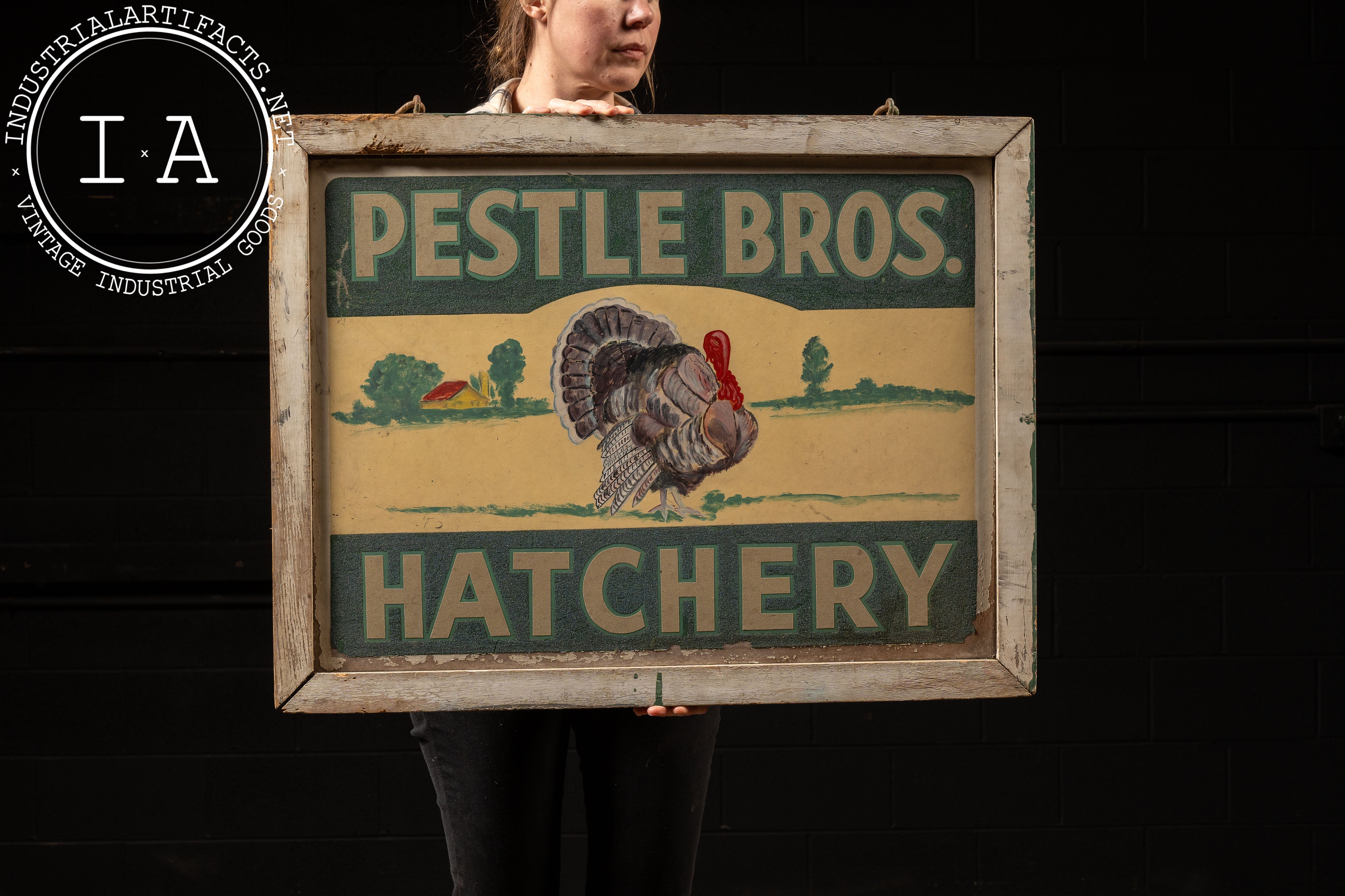 Vintage Smaltz Painted Poultry Farm Masonite Advertising Sign ...