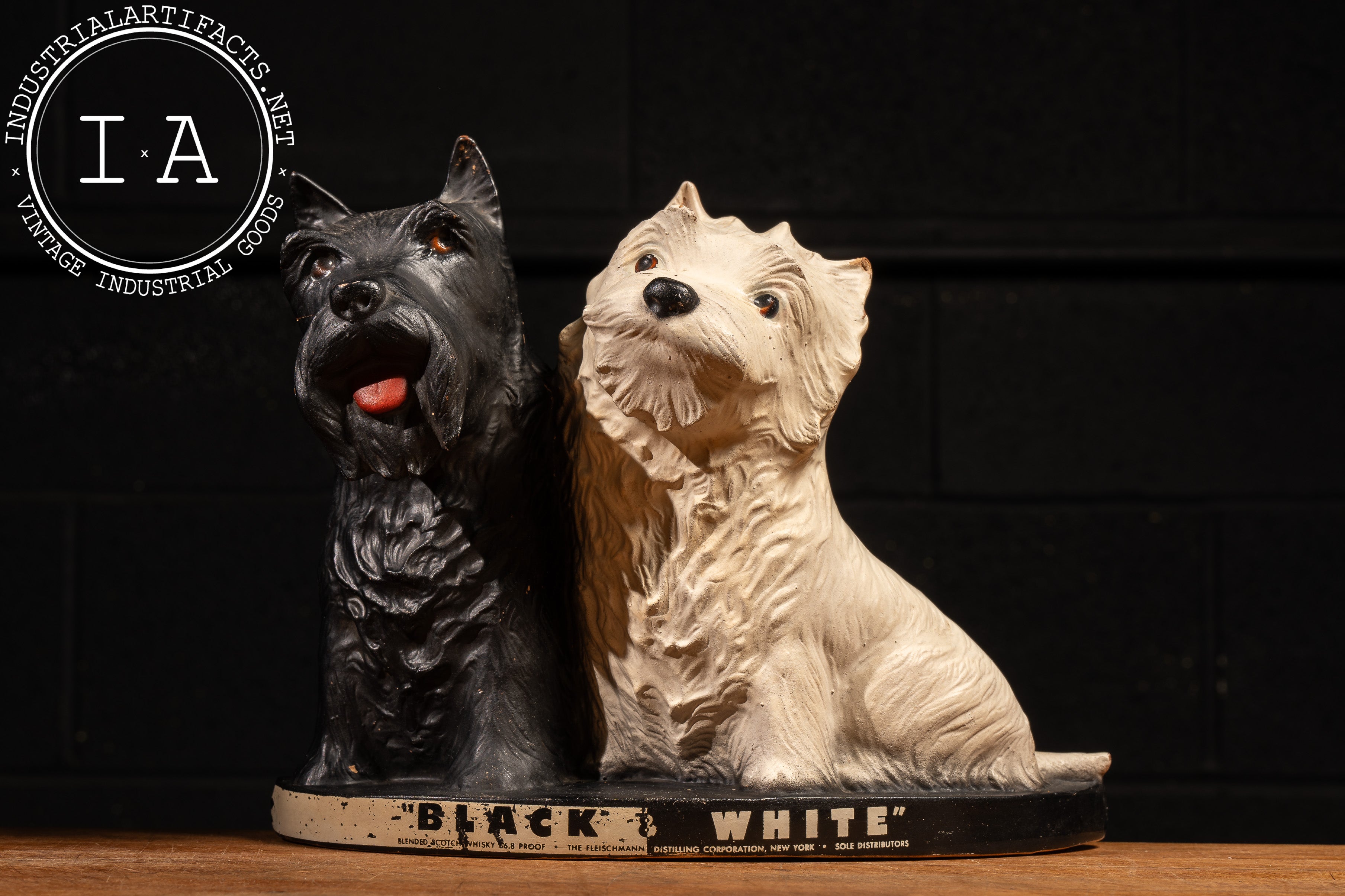 Vintage Black & White Scotch Bar Display – Industrial Artifacts