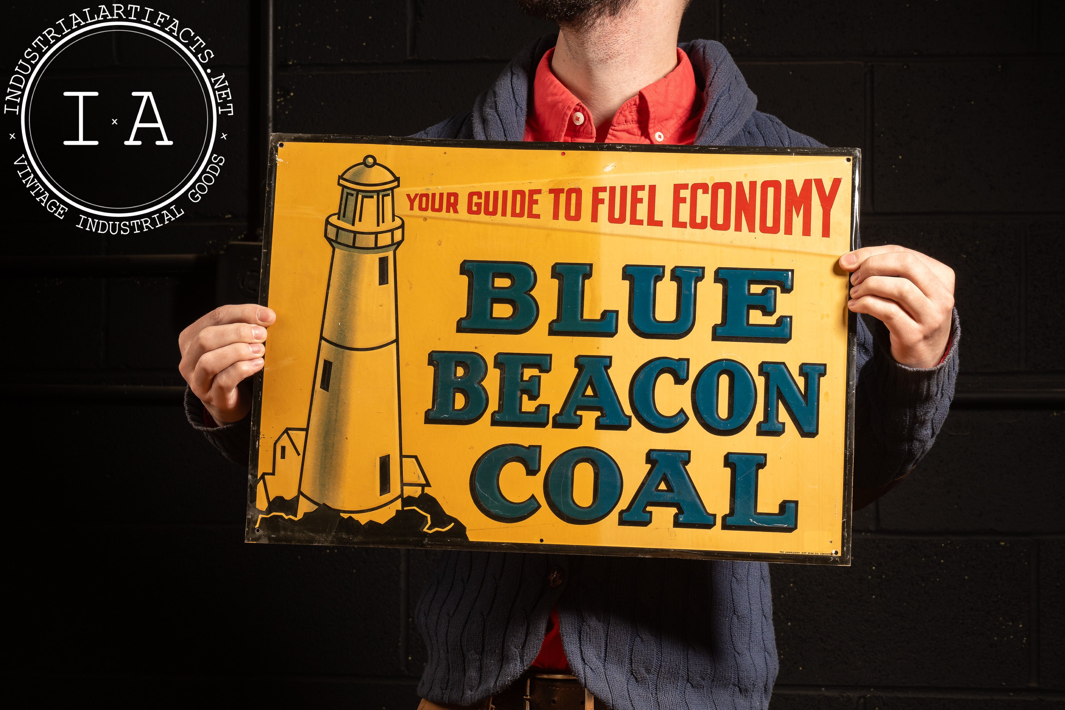 Antique Embossed Tin Coal Advertising Sign – Industrial Artifacts