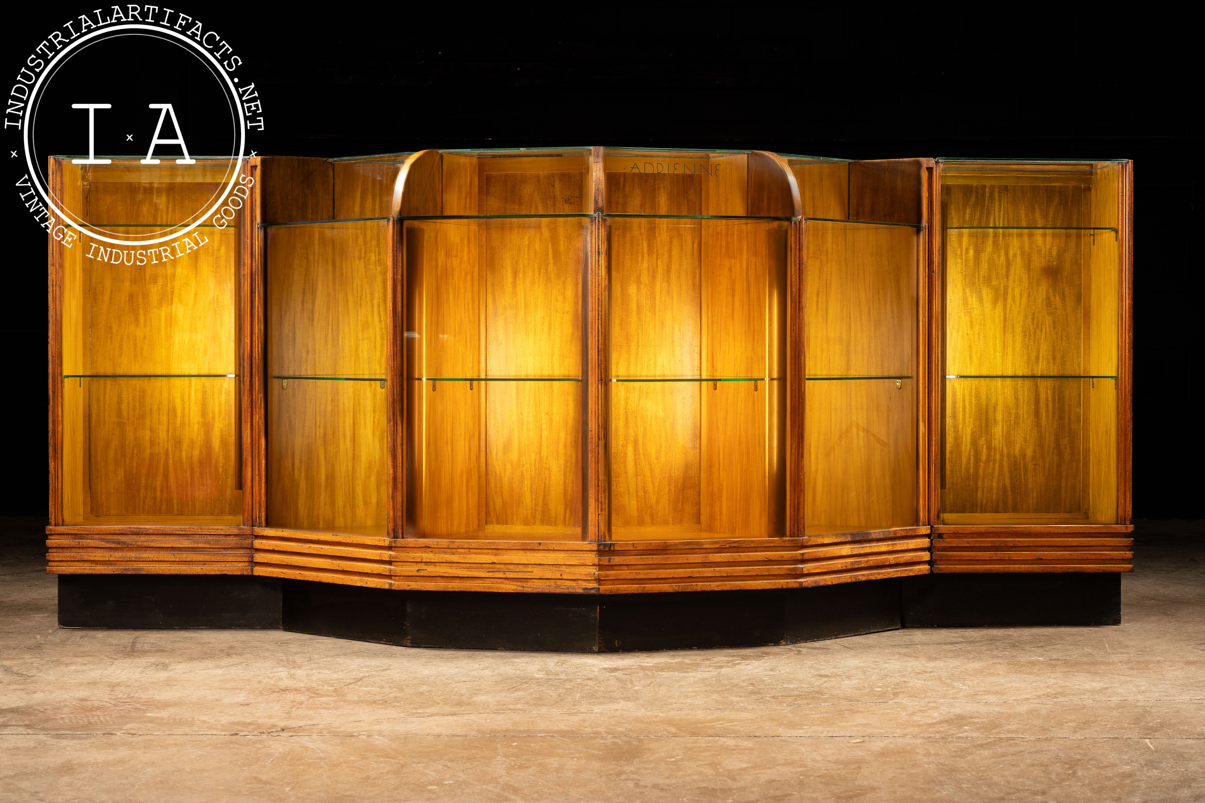 Art Deco Lighted Oak Display Counter – Industrial Artifacts