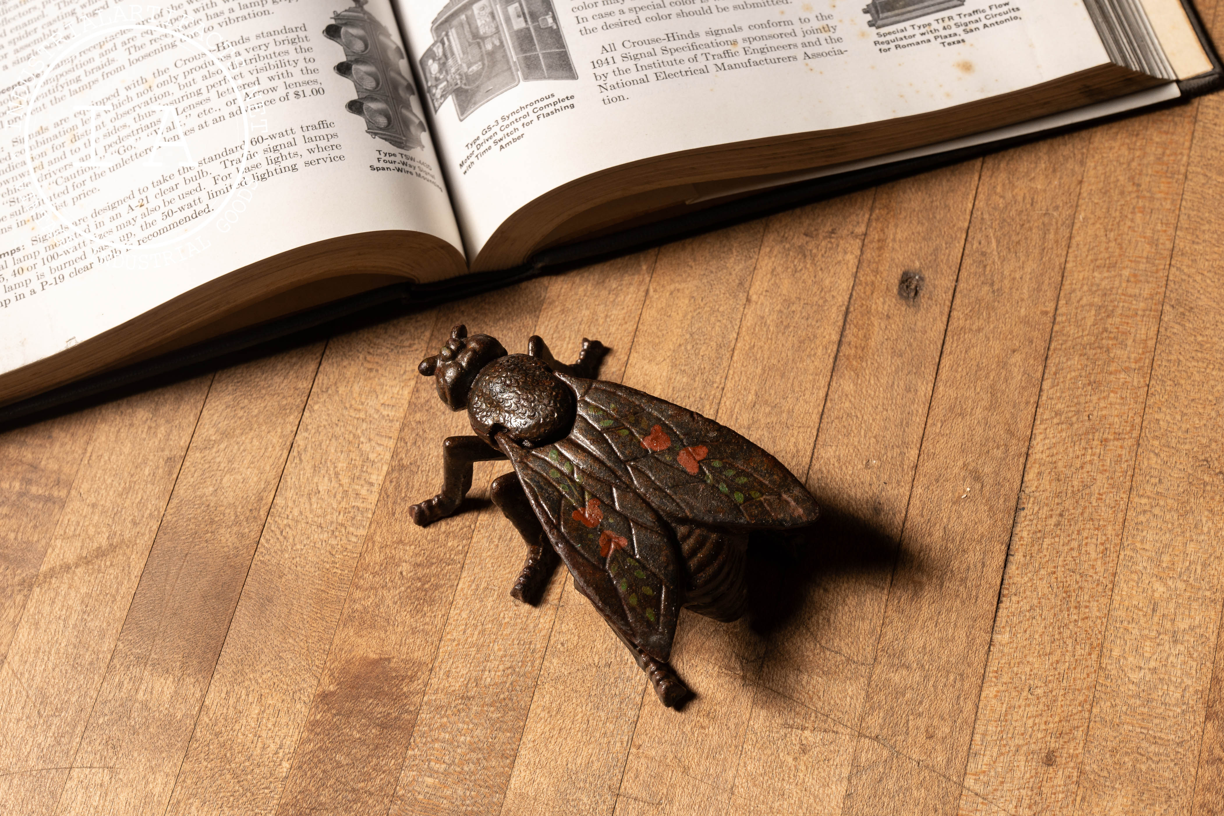 Vintage Hand-Painted Cast Iron Fly Ashtray – Industrial Artifacts