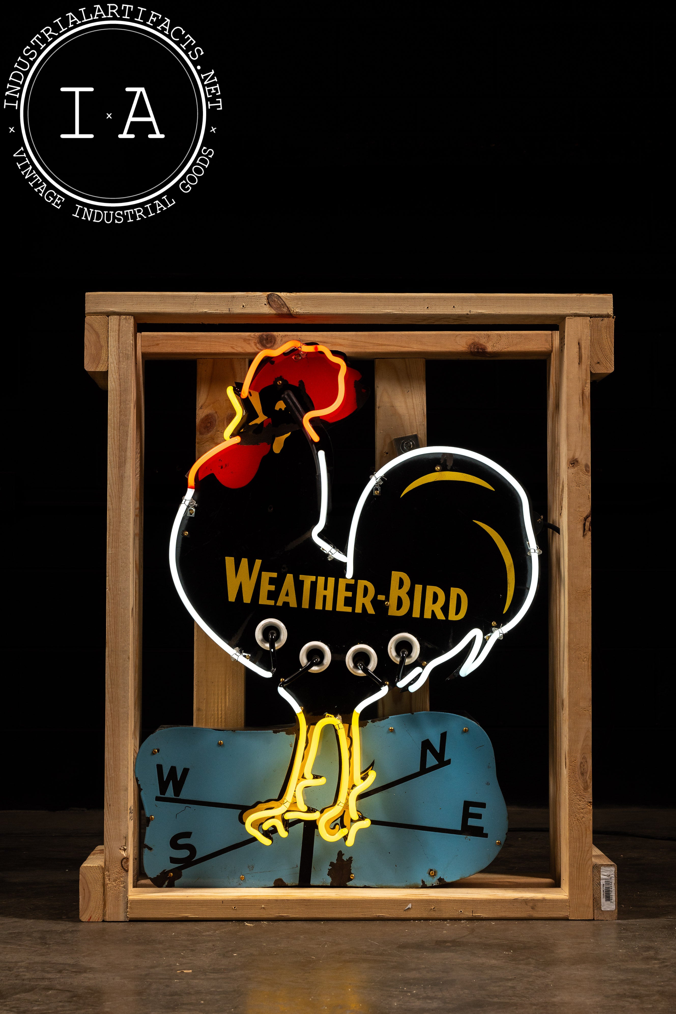 Vintage Weather-Bird Shoes Single-Sided Porcelain Neon Sign ...