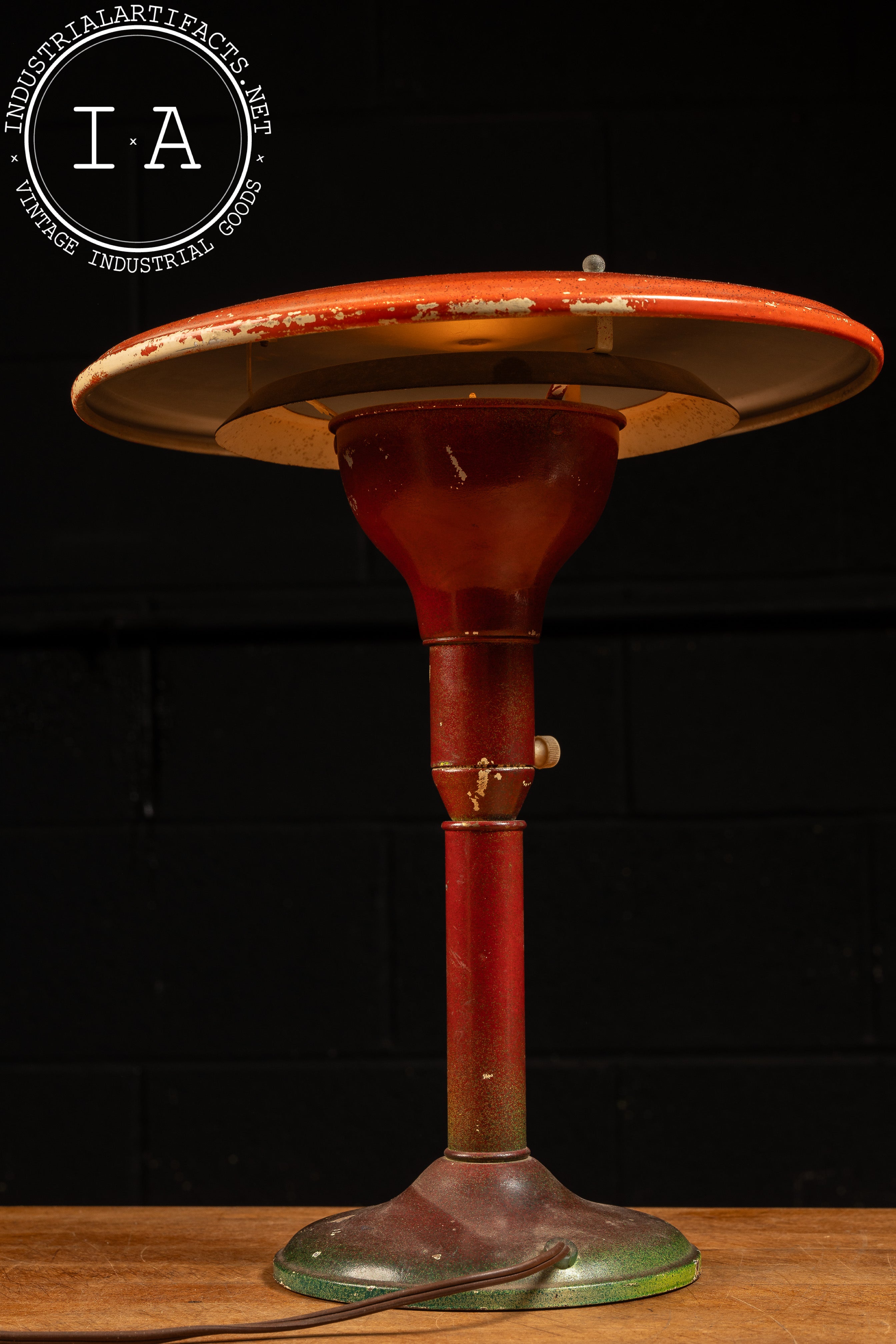 M. G. Wheeler Mid-Century Saucer Lamp in Red – Industrial Artifacts