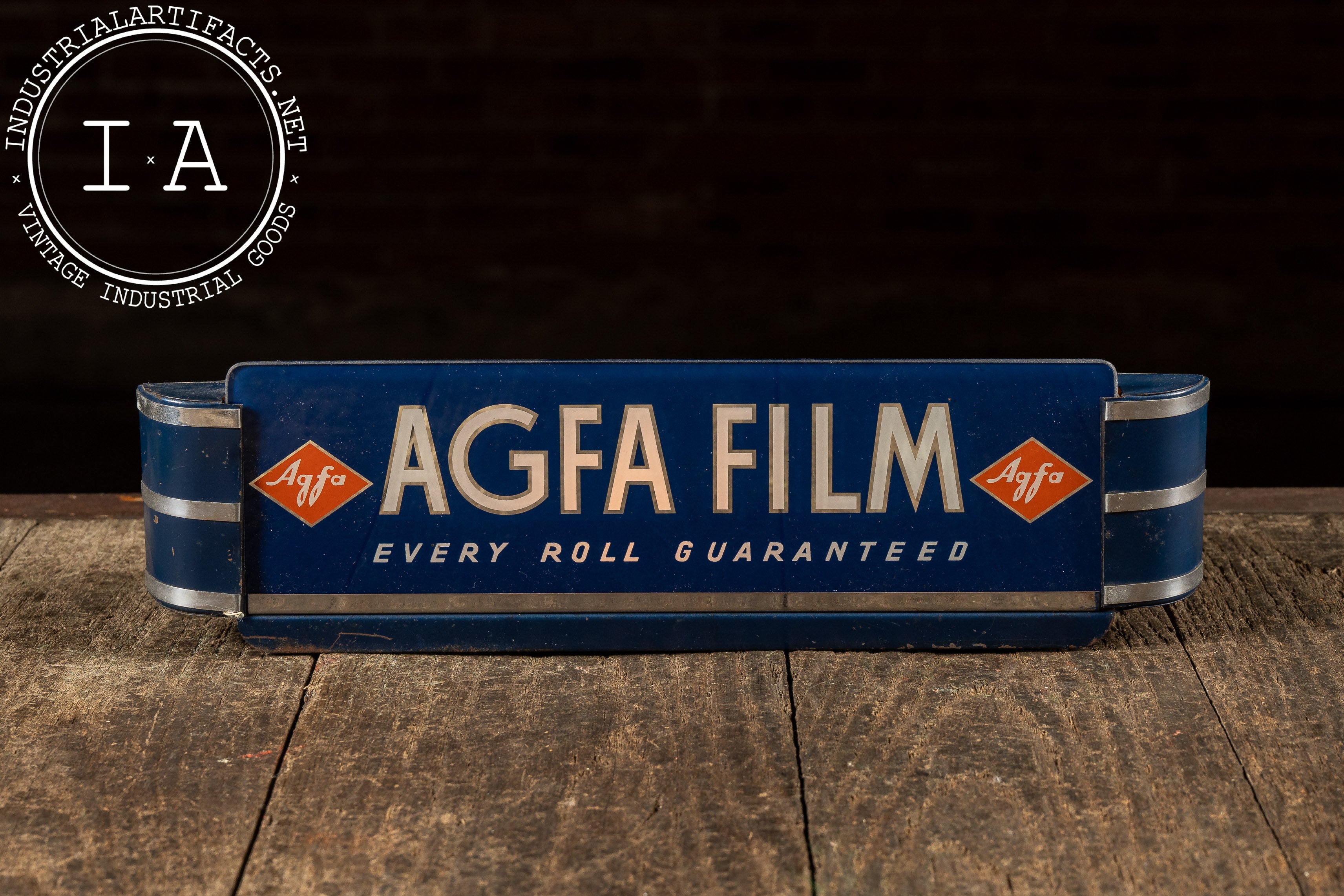 Vintage Agfa Film Lighted Glass Advertising Sign – Industrial Artifacts