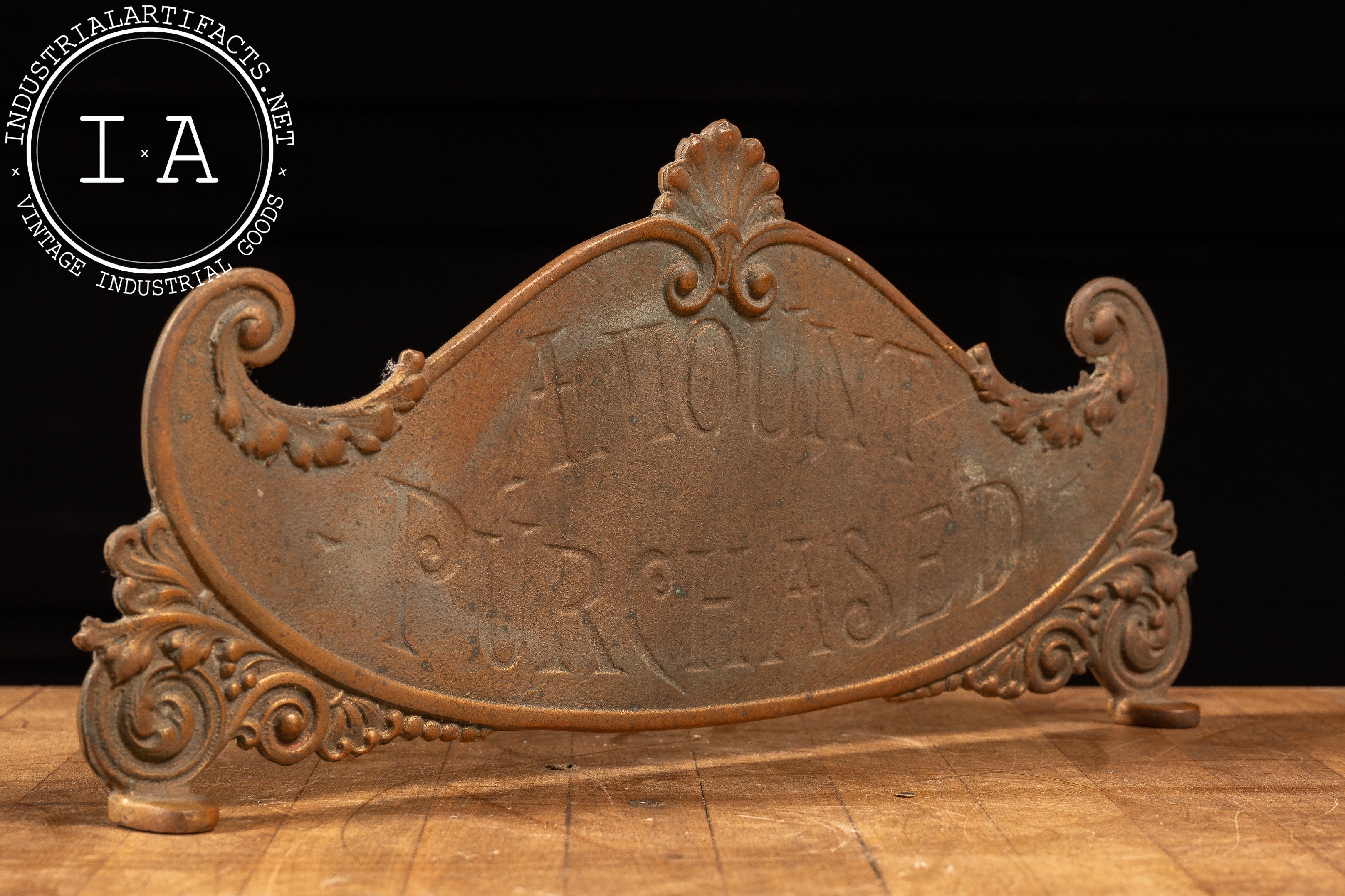 Brass Finish Reproduction Cash Register Top Sign – Industrial Artifacts