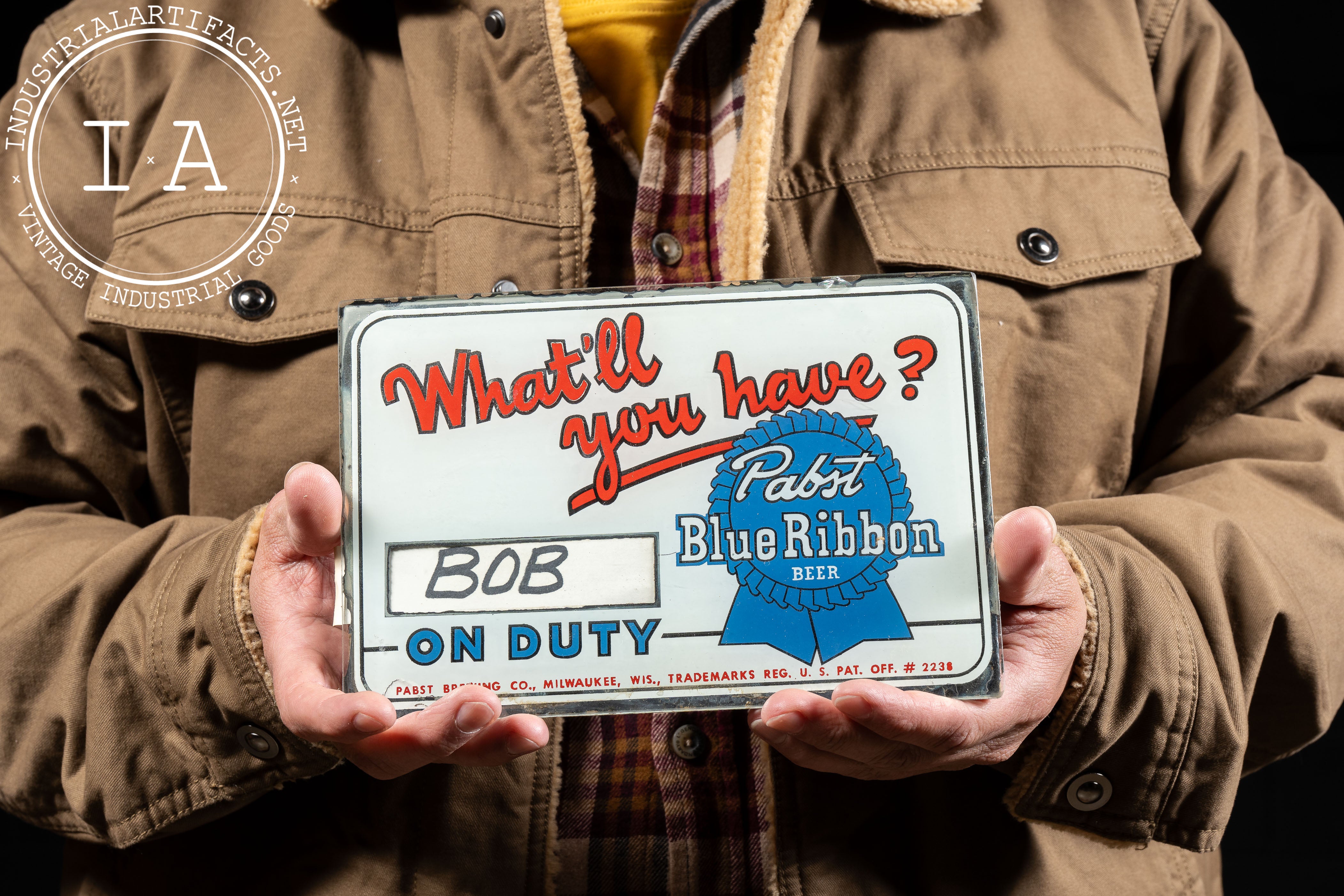 Pabst Blue Ribbon ROG "On Duty" Bar Sign – Industrial Artifacts