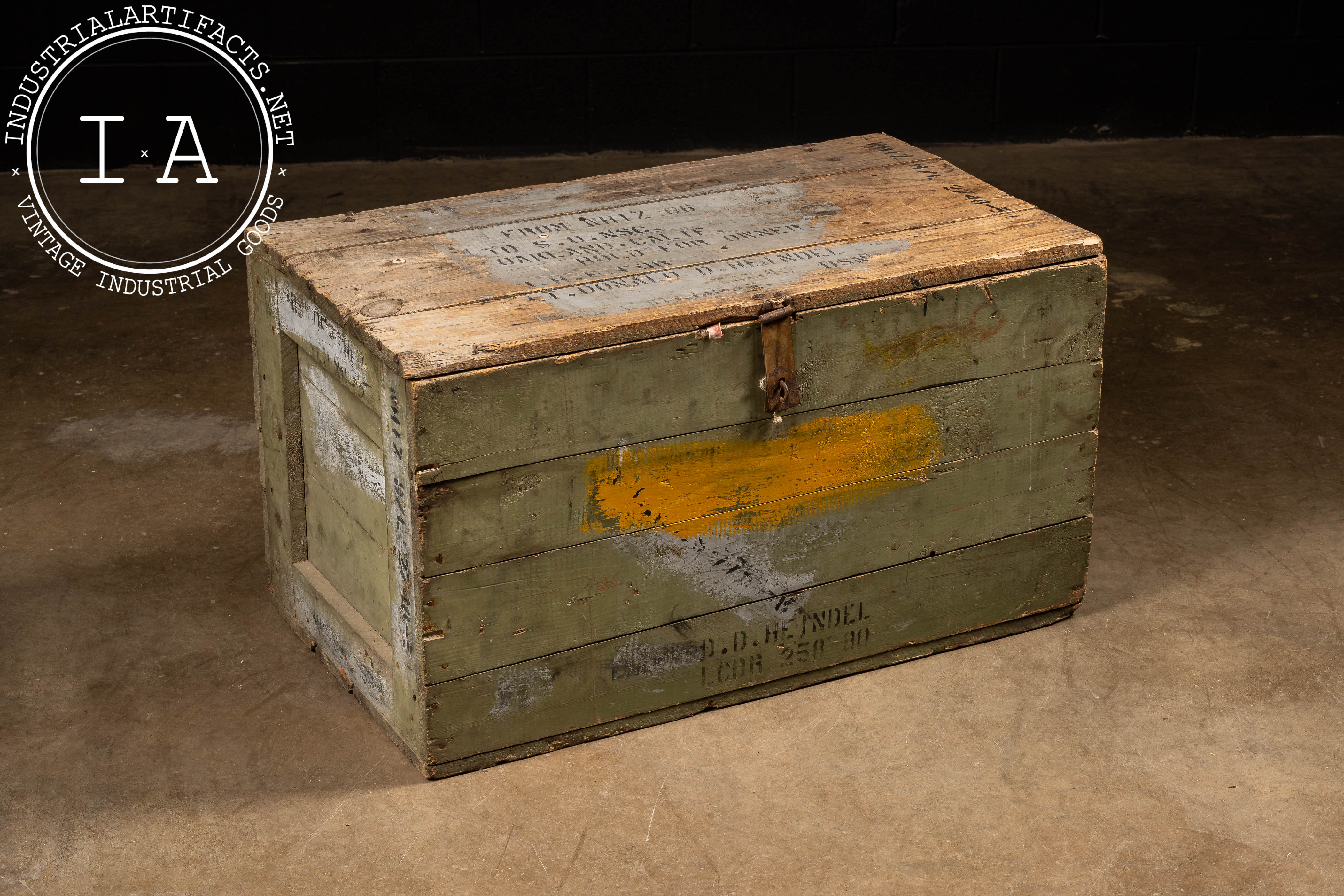 Vintage US Navy Shipping Crate – Industrial Artifacts