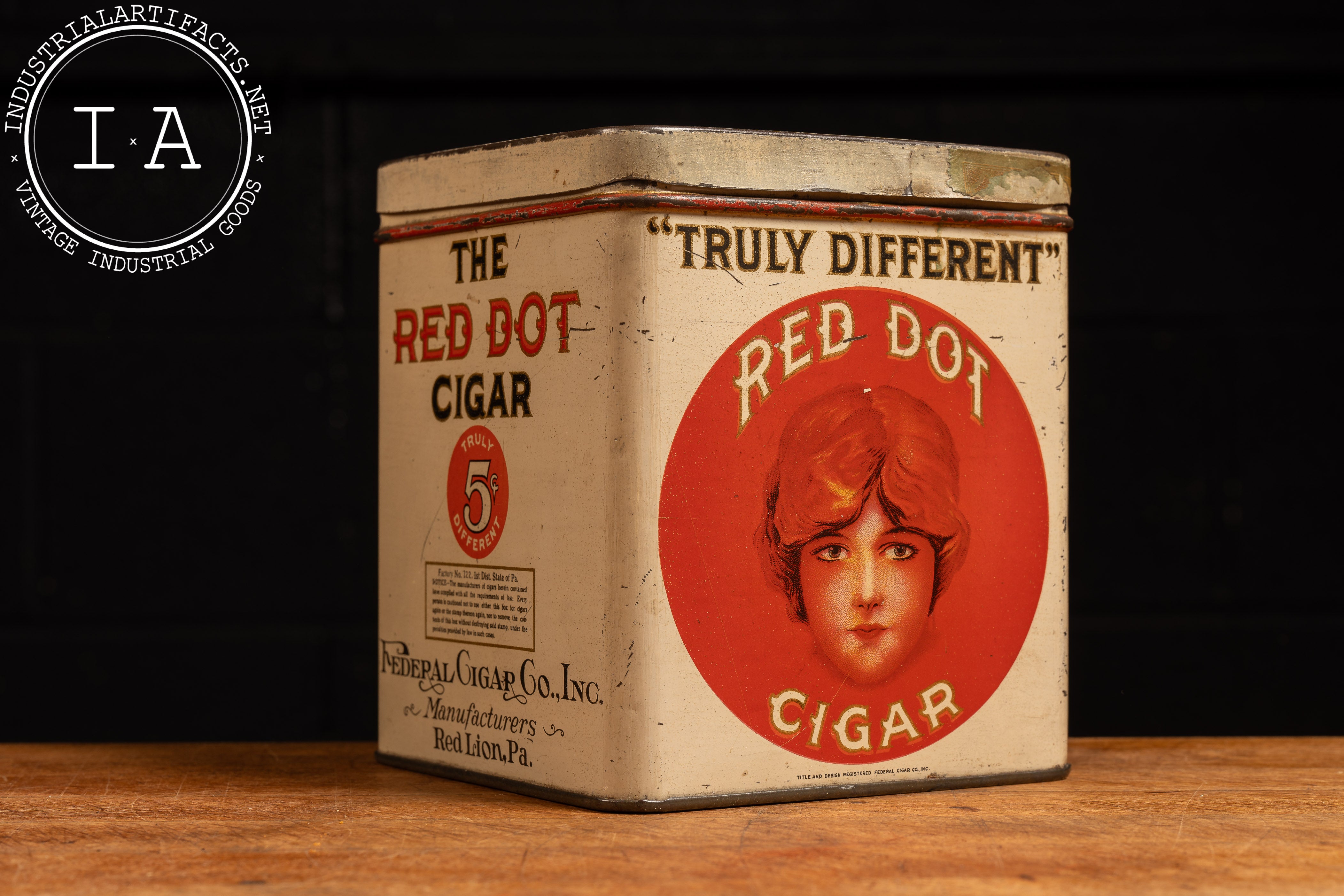 Vintage Red Dot Cigar Tin – Industrial Artifacts