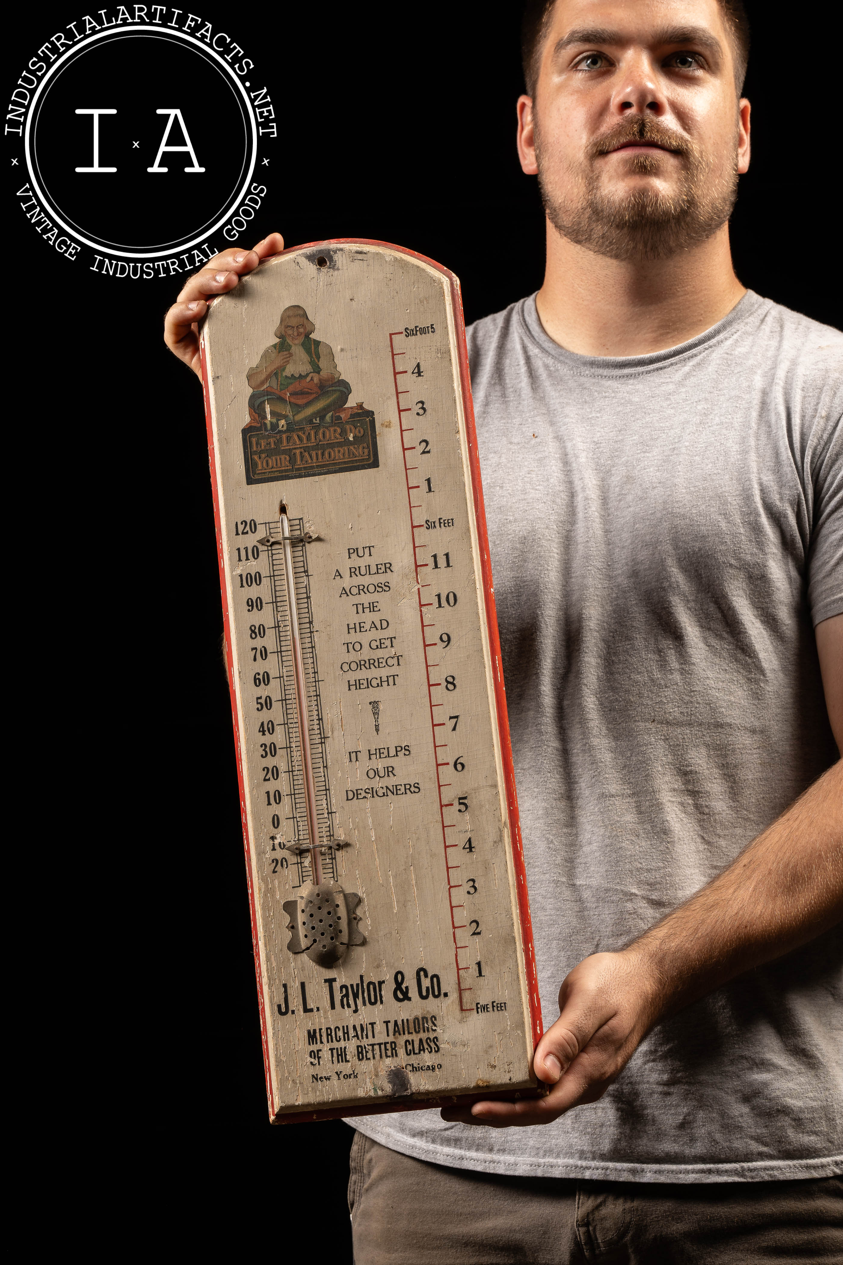 Early 20th Century Wooden Advertising Thermometer – Industrial Artifacts