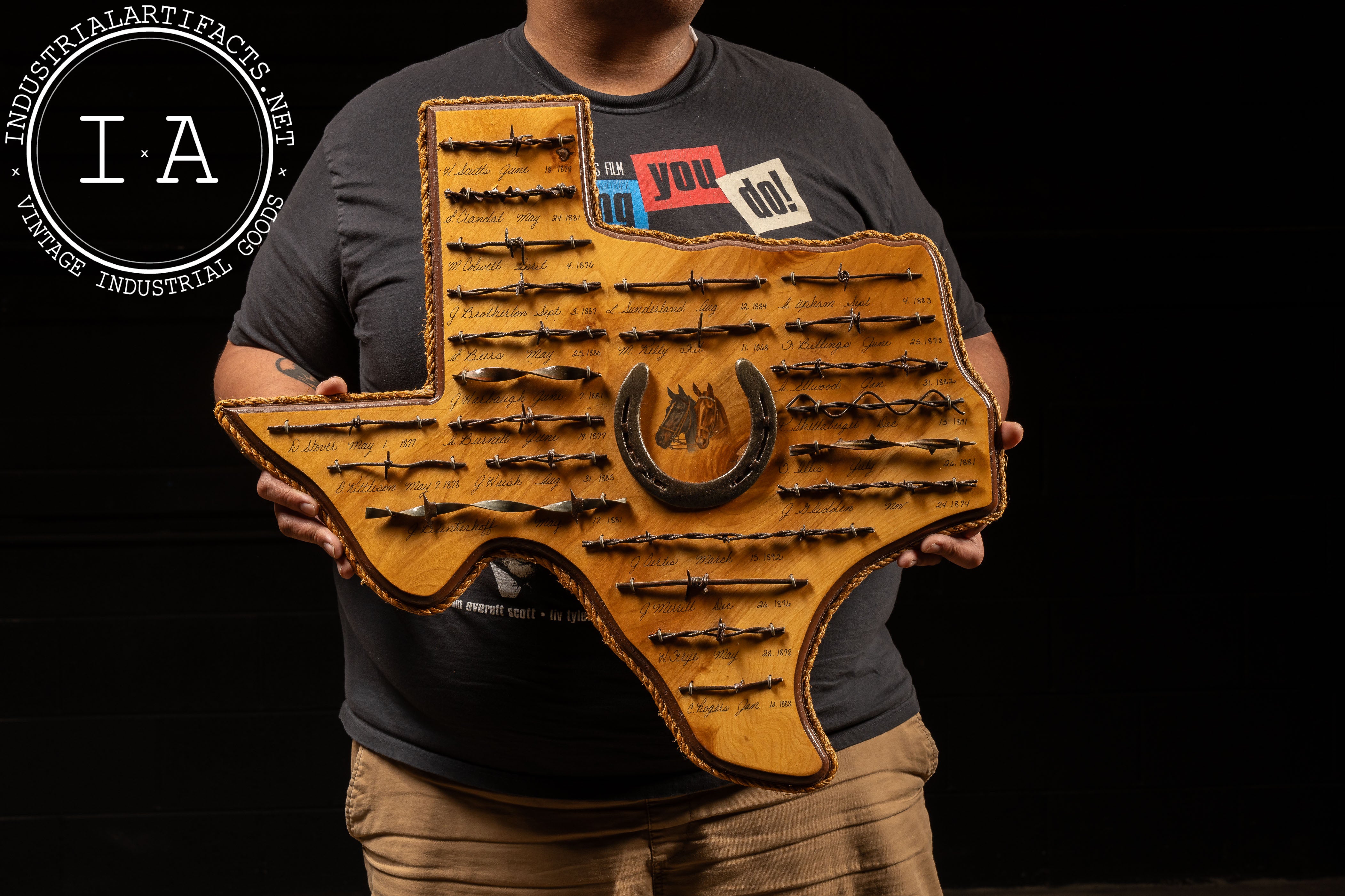 Vintage 19th Century Barbed Wire Wall-Mounted Display – Industrial ...