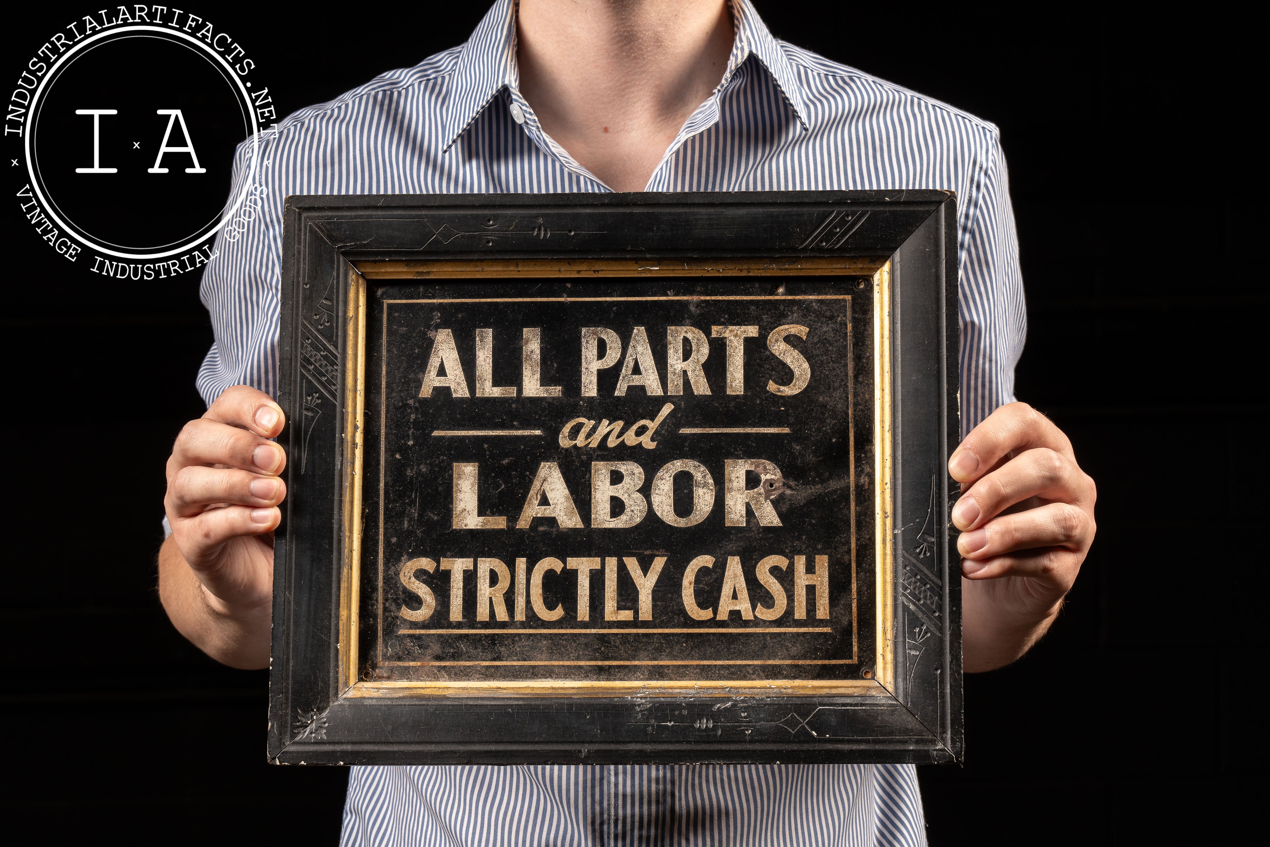 Early 20th Century Framed Parts and Labor Painted Tin Sign – Industrial ...