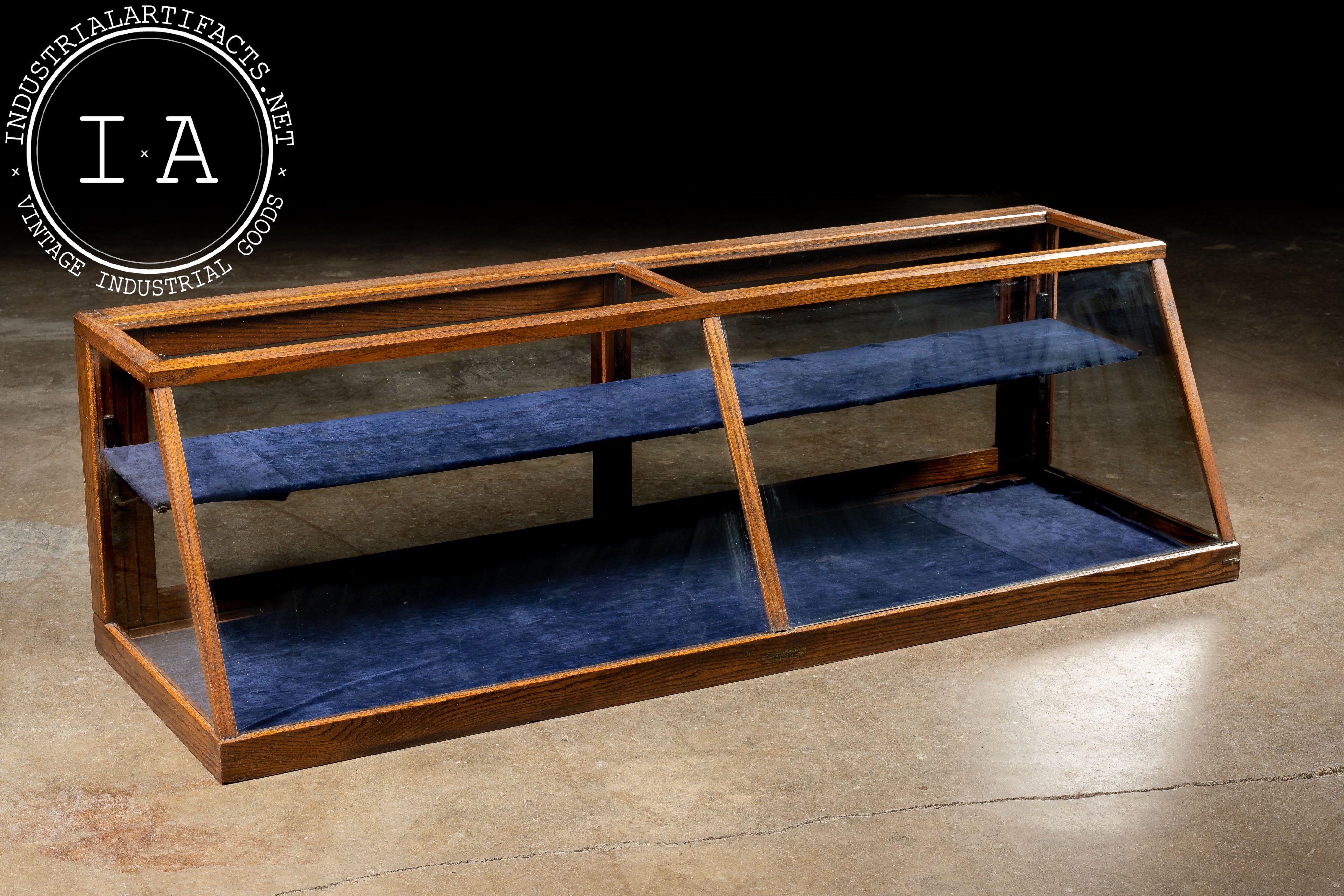 Antique Oak and Glass Countertop Mercantile Display Case – Industrial ...