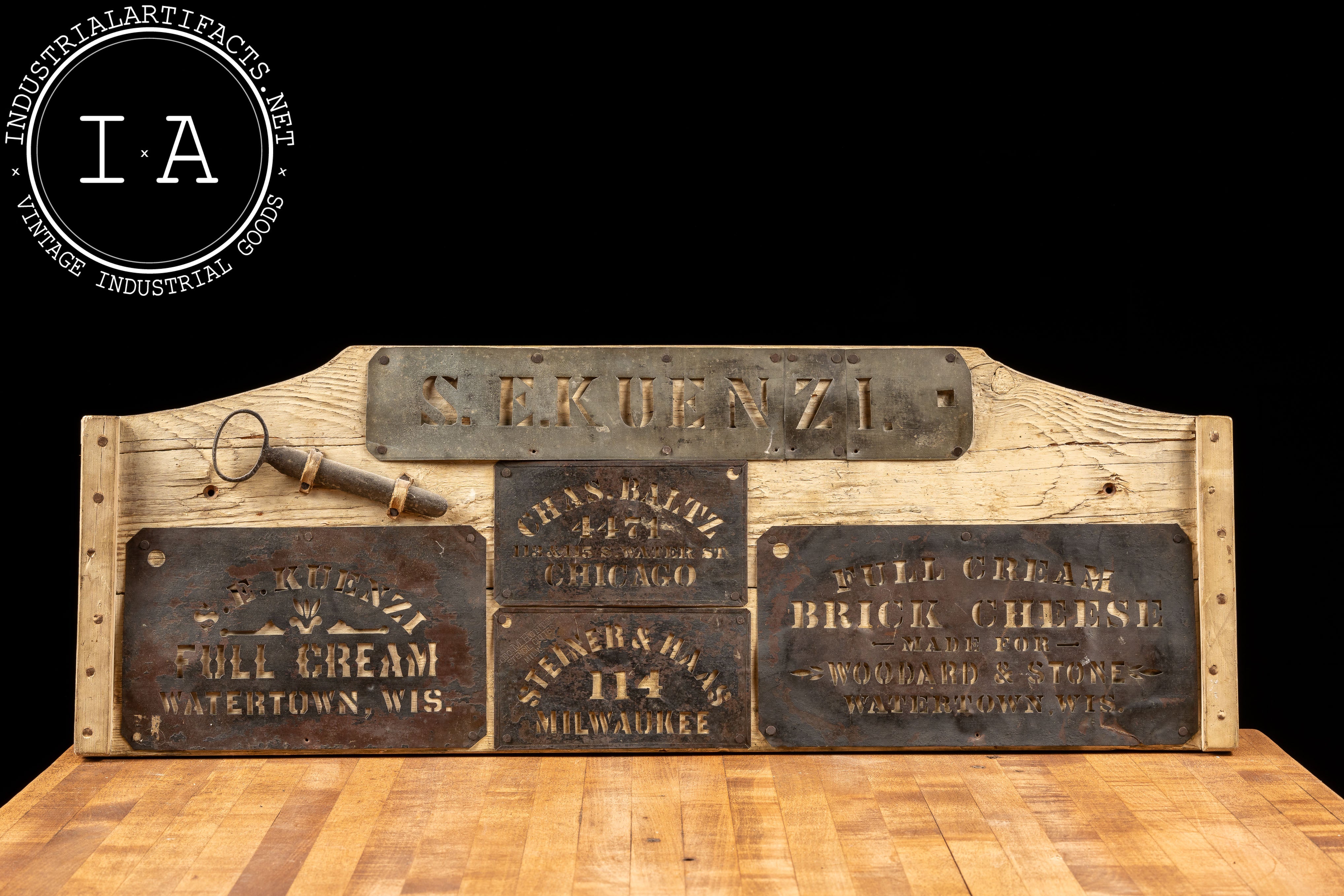 Early American Dairy Farm Sign Stencil Display – Industrial Artifacts