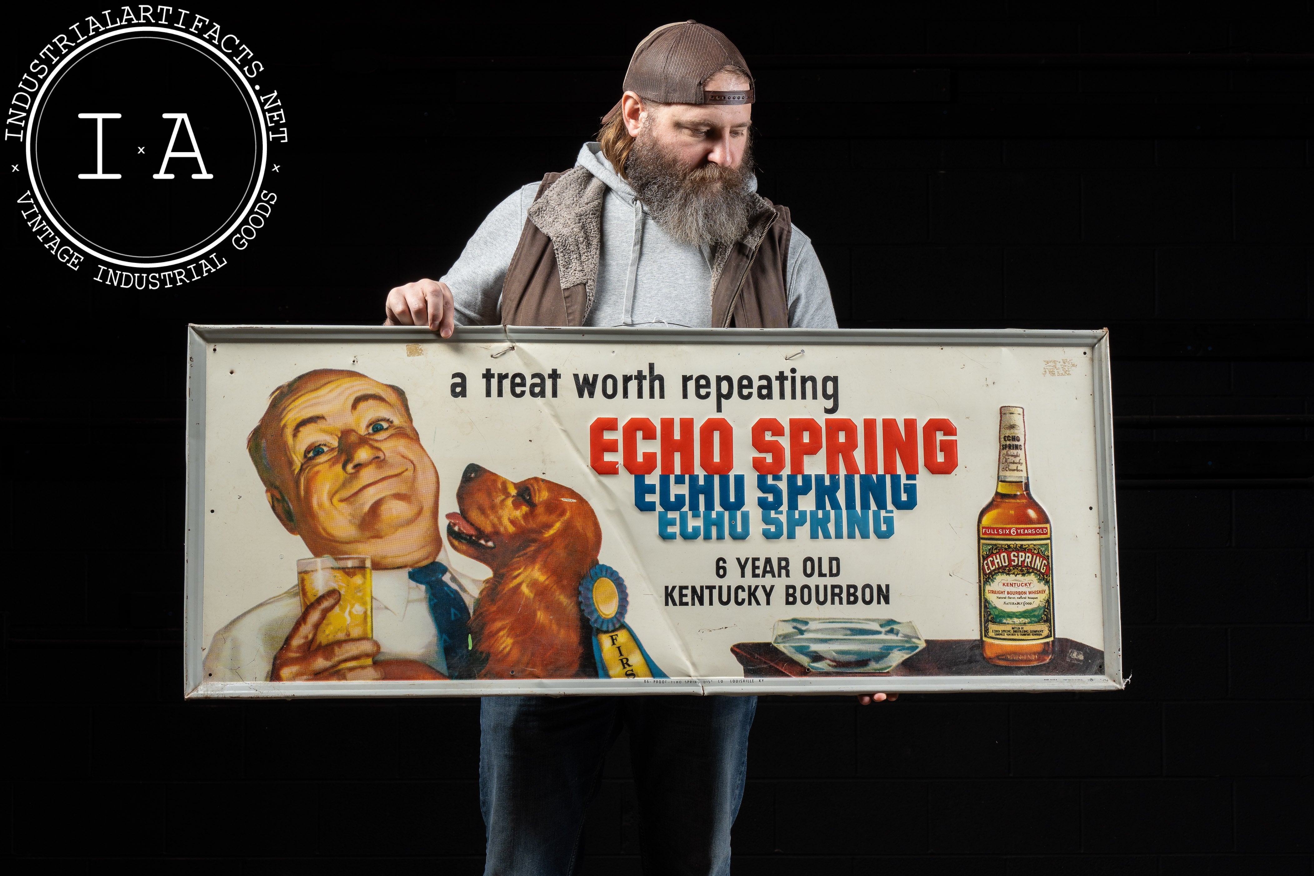 Vintage Echo Spring Bourbon Embossed Tin Litho Sign – Industrial Artifacts