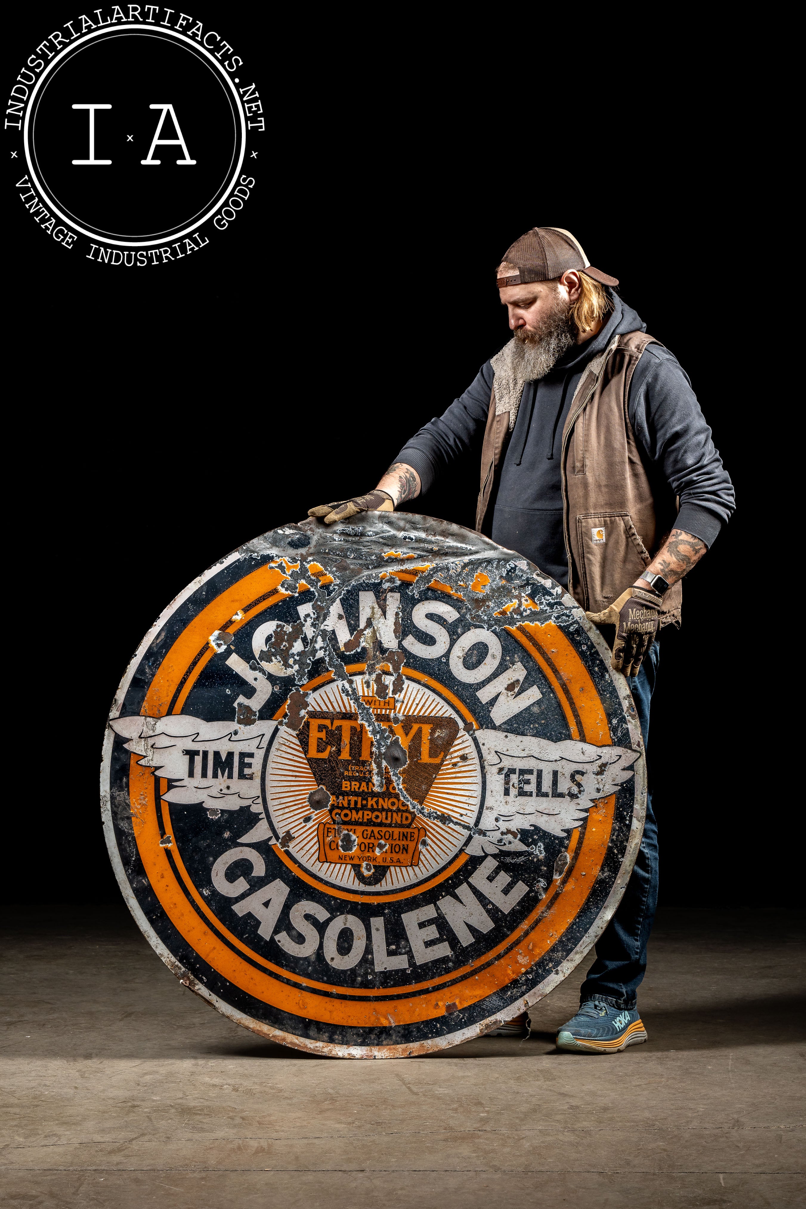 Johnson Motor Oil Double-Sided Porcelain Sign – Industrial Artifacts