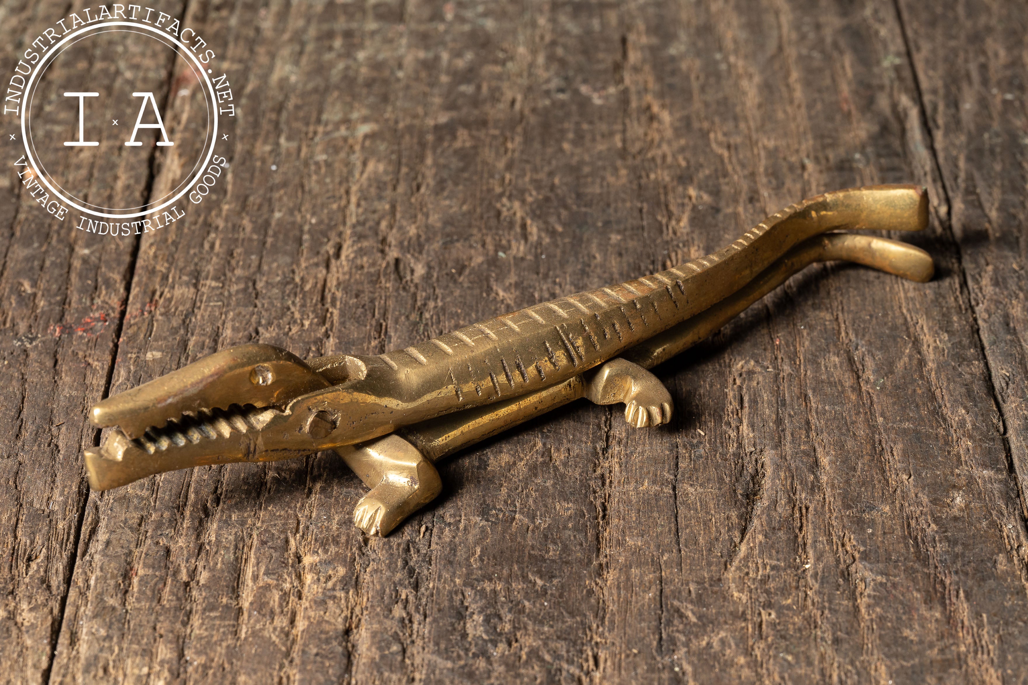 Cast Brass Crocodile Nutcracker – Industrial Artifacts