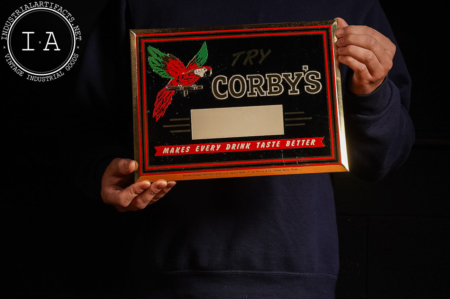 Vintage Corby's Whiskey TOC Bar Advertising Sign – Industrial Artifacts