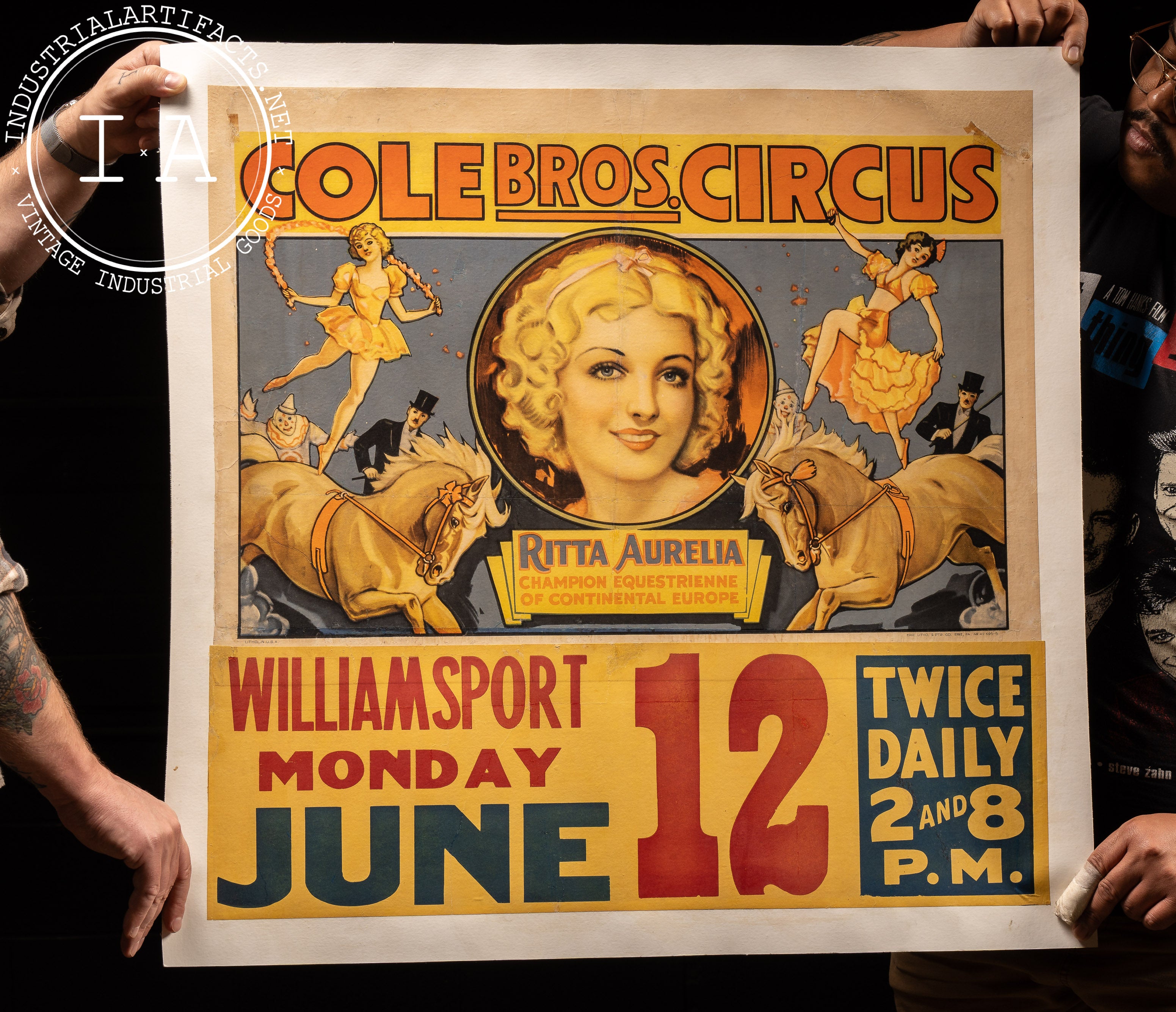 Vintage Original Cole Bros. Circus Litho Advertisement – Industrial ...