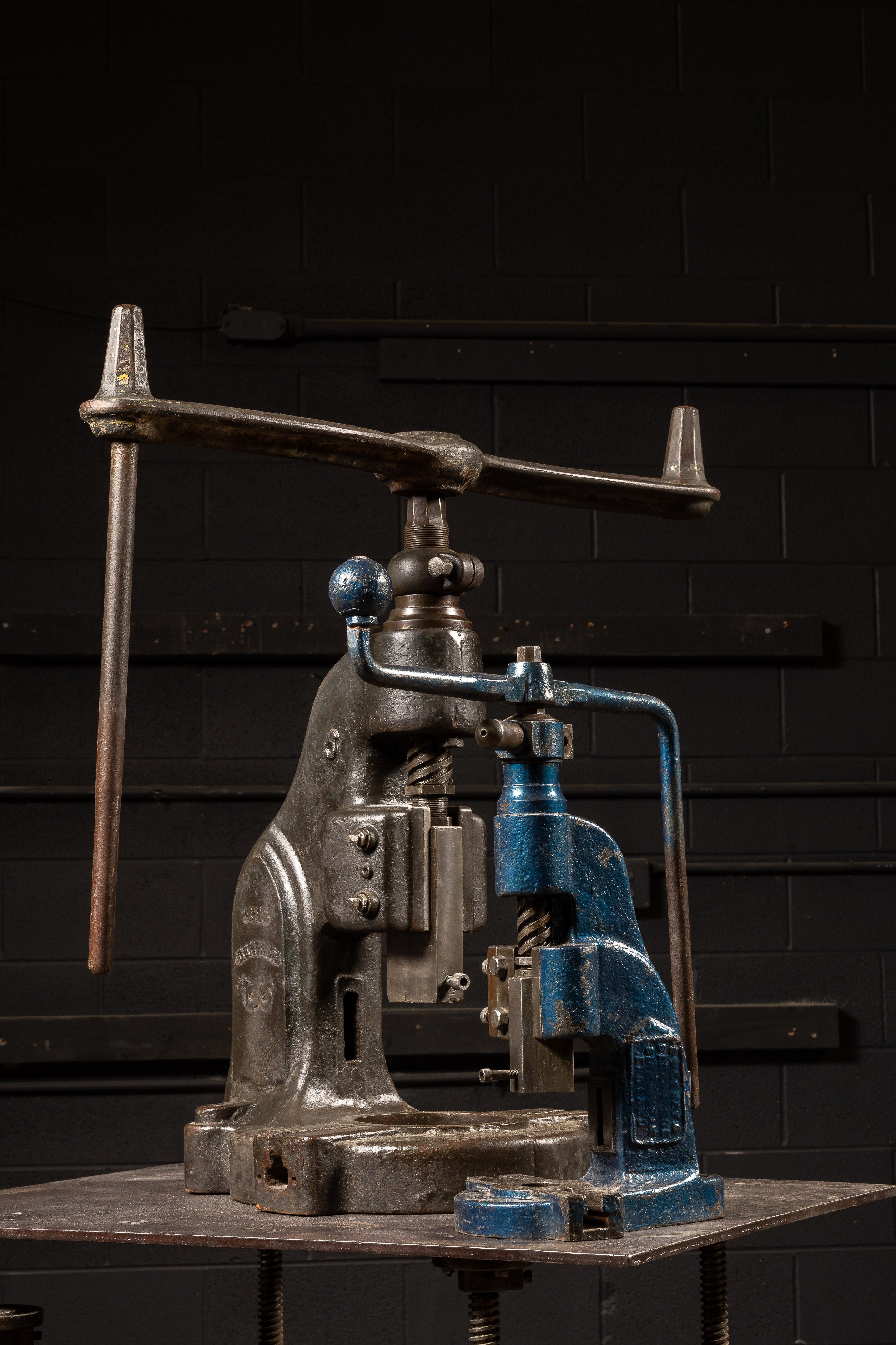 Sweeney & Blocksidge #1 Fly Press in Blue – Industrial Artifacts