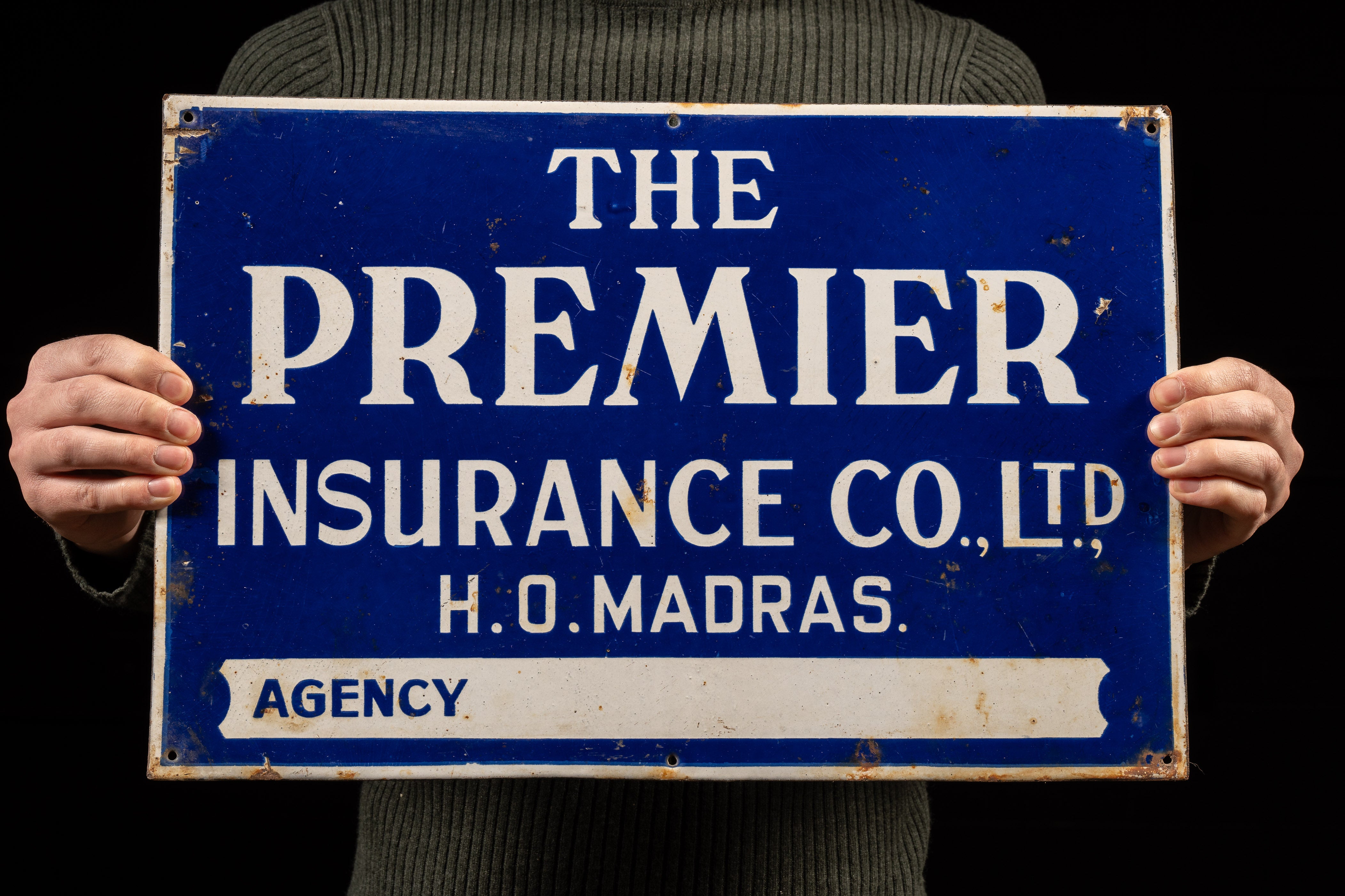 Vintage SSP Premier Insurance Agency Sign – Industrial Artifacts
