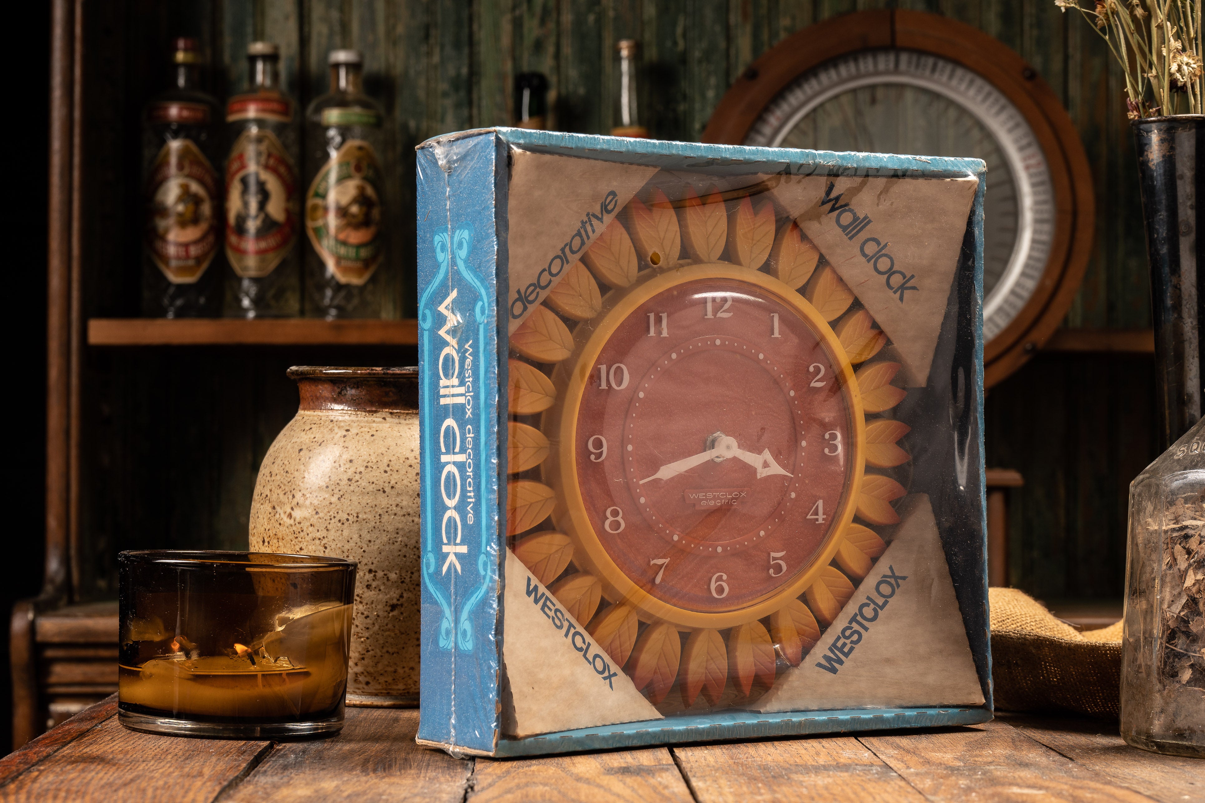 c. 1970s NOS Westclox Poppy Toned Wall Clock – Industrial Artifacts