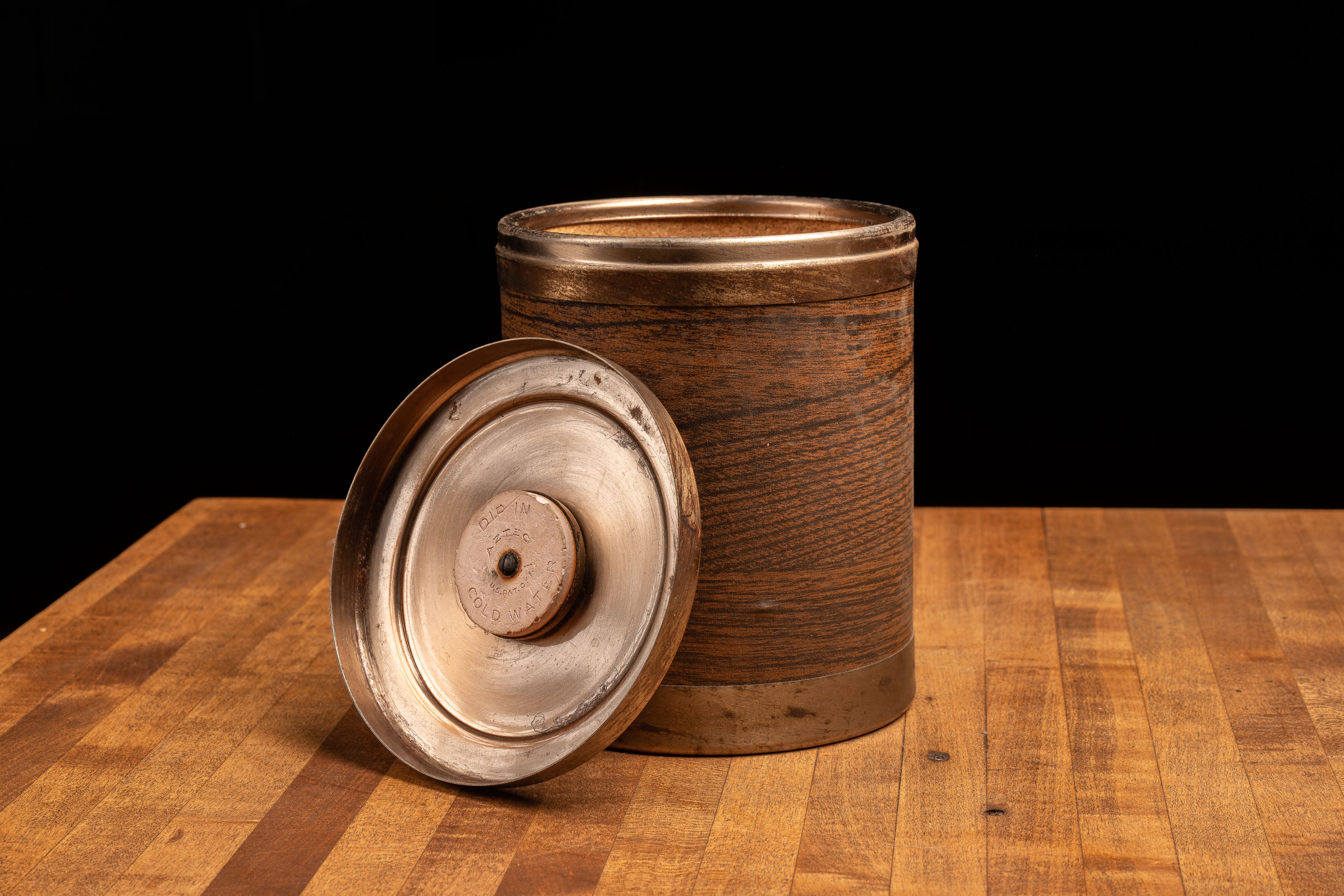 Vintage Wood Grain Humidor Canister – Industrial Artifacts