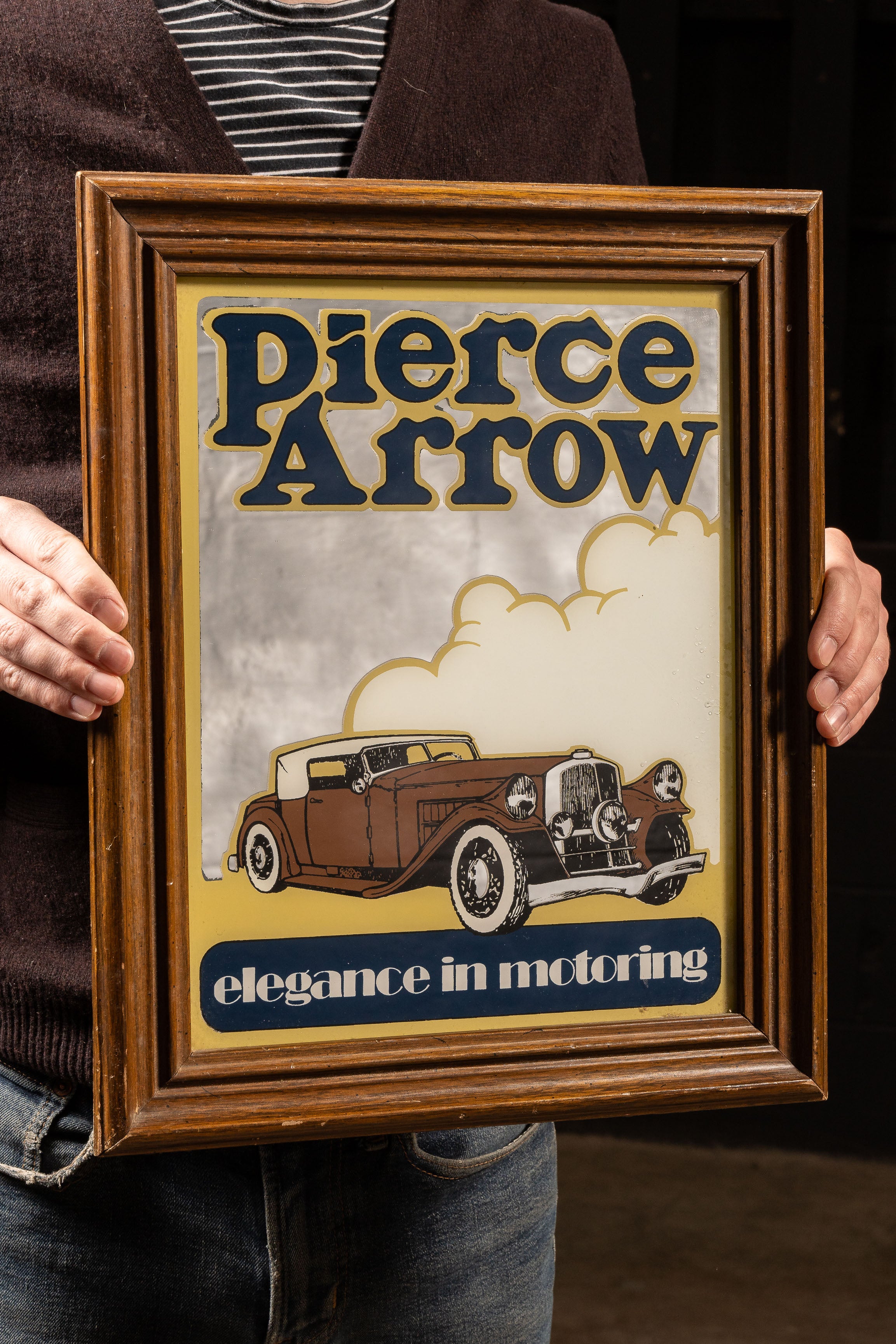 Vintage Pierce-Arrow Mirrored Sign – Industrial Artifacts