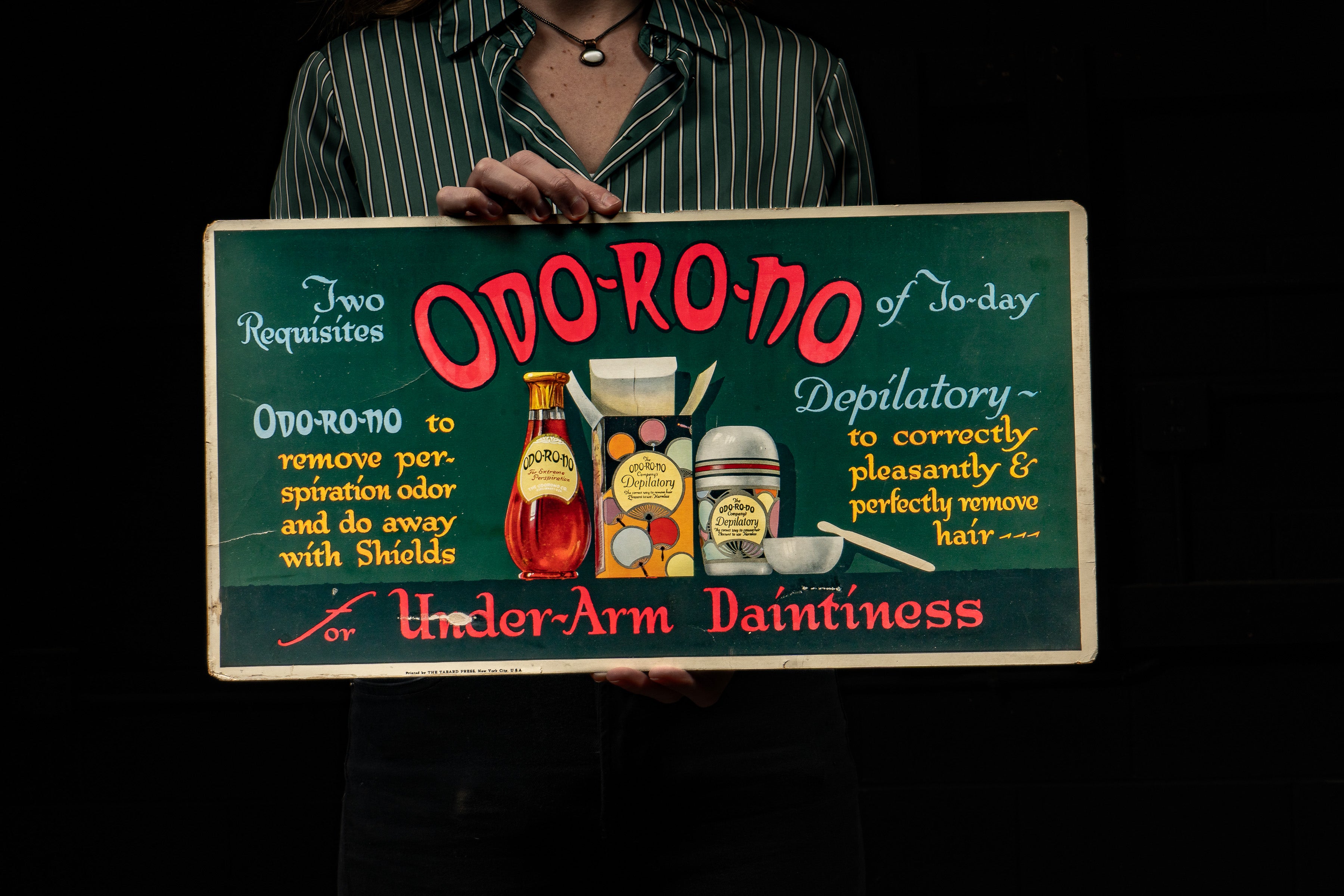 Vintage Deodorant Trolley Car Advertising Sign – Industrial Artifacts