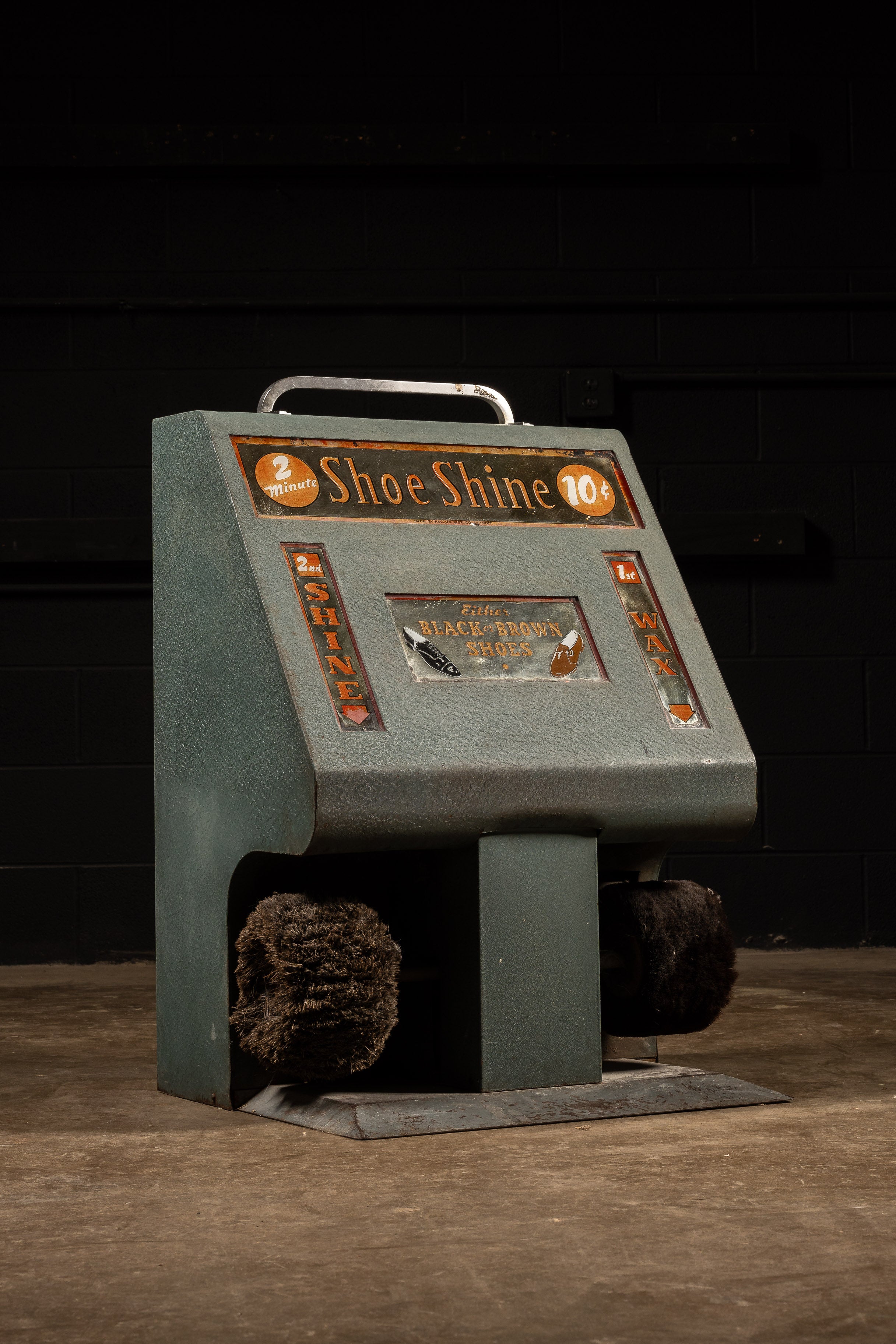 Vintage Coin-Op Shoe Shine Machine – Industrial Artifacts
