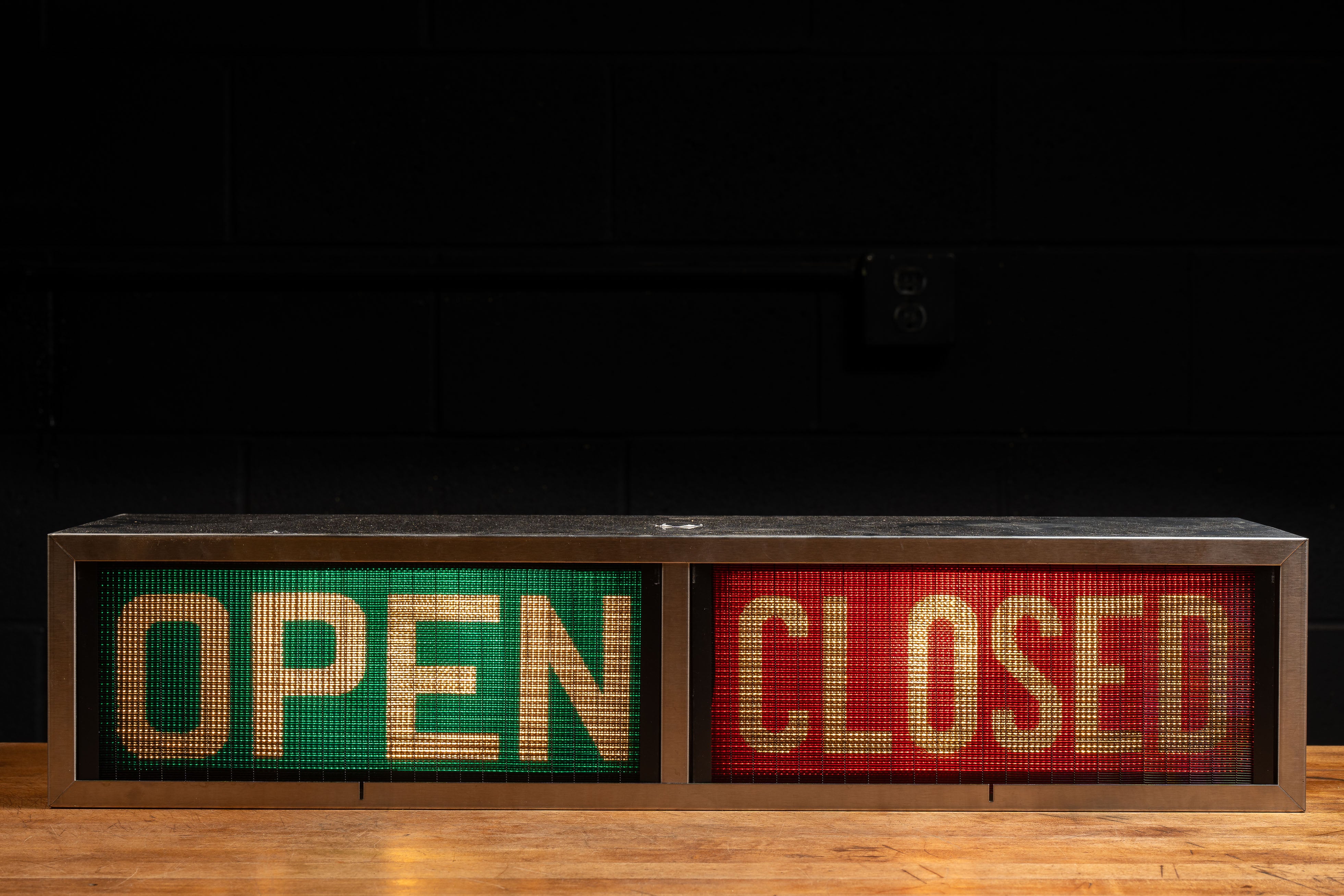 Open/Closed Lighted Bank Drive-Thru Sign – Industrial Artifacts