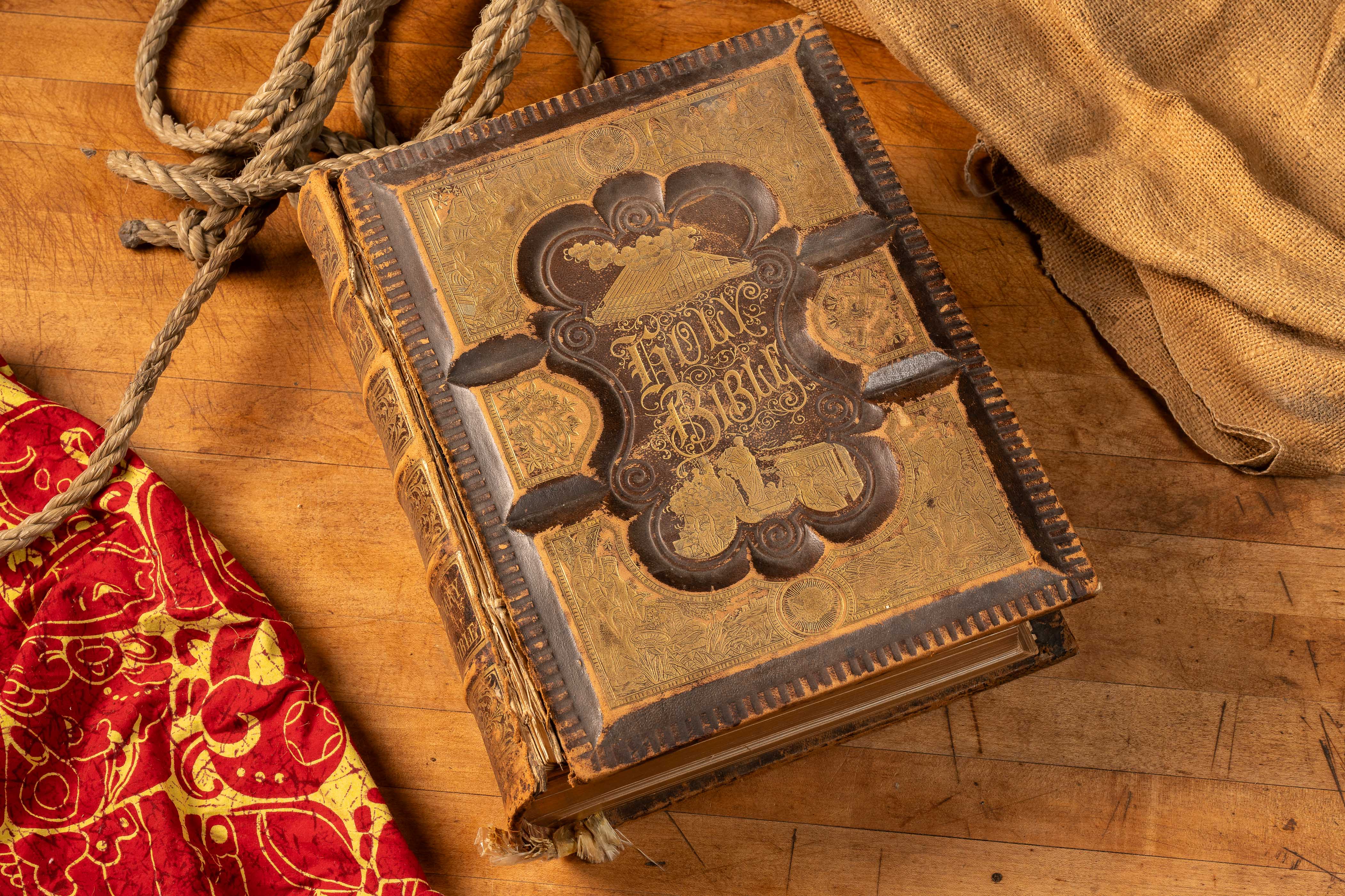 19th Century Pictorial Family Bible with Ephemera – Industrial Artifacts