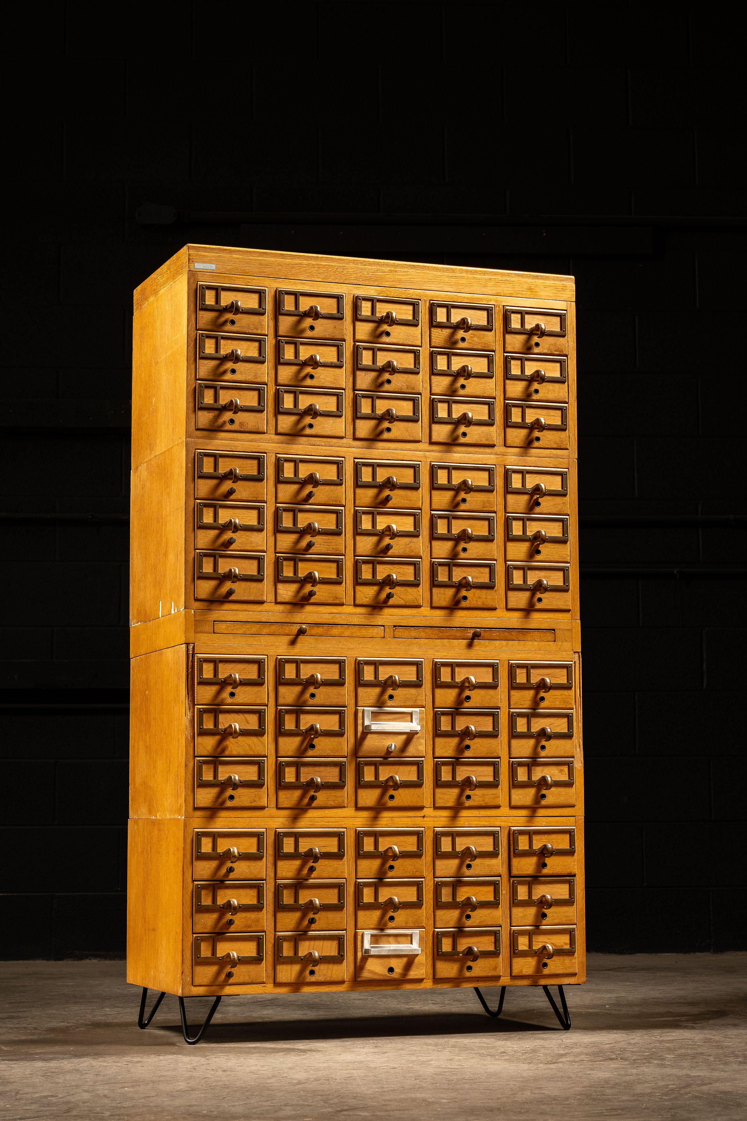 Antique Four-Section Card Catalog – Industrial Artifacts