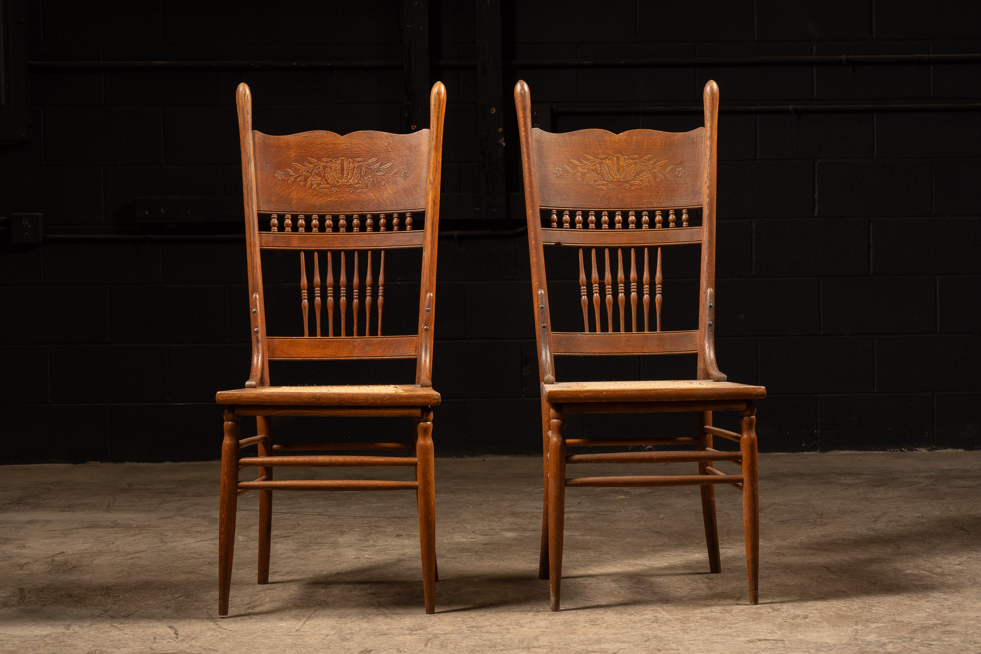 Set Of Two Pressback Dining Chairs – Industrial Artifacts
