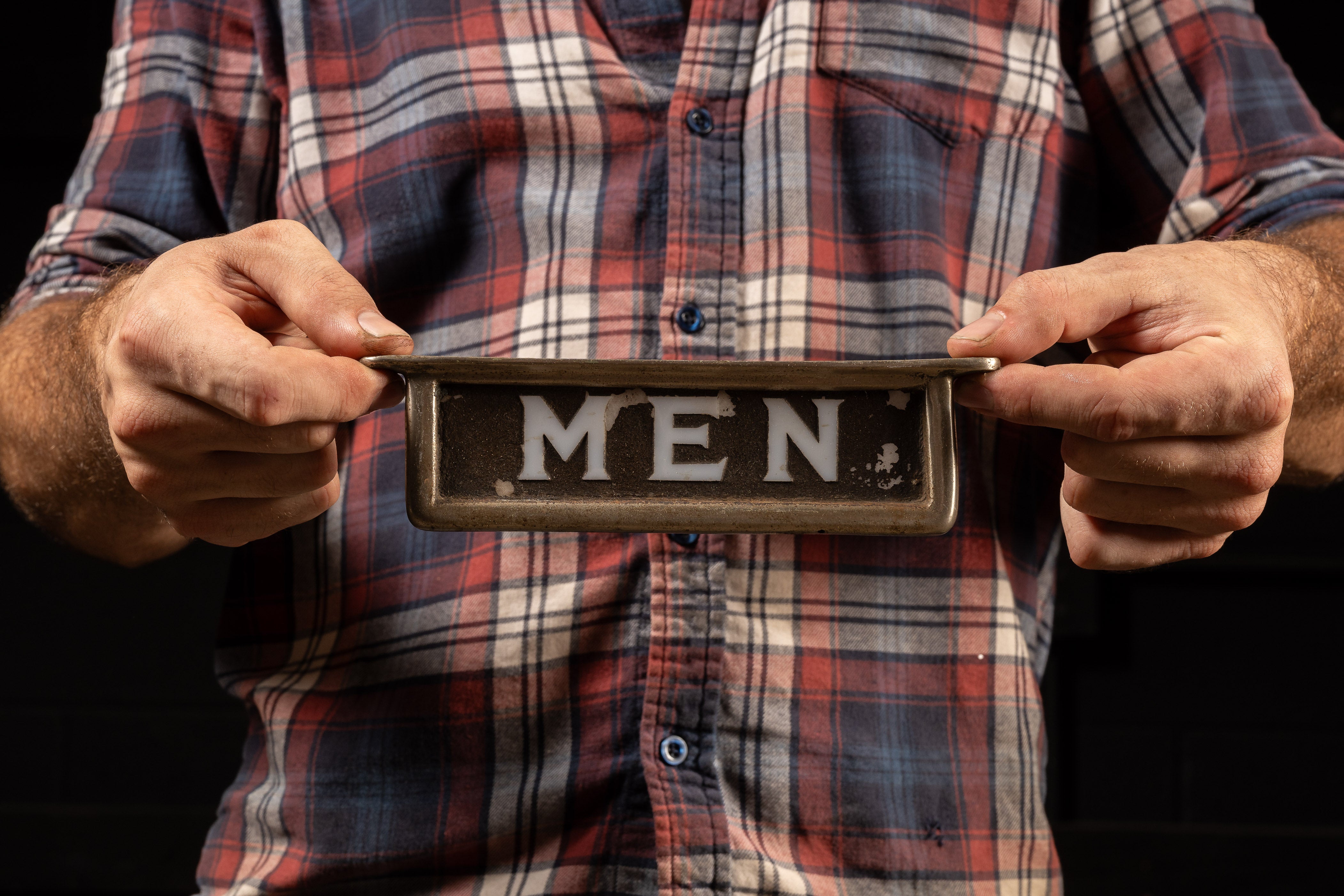 Etched Glass Pullman Car Men Sign – Industrial Artifacts