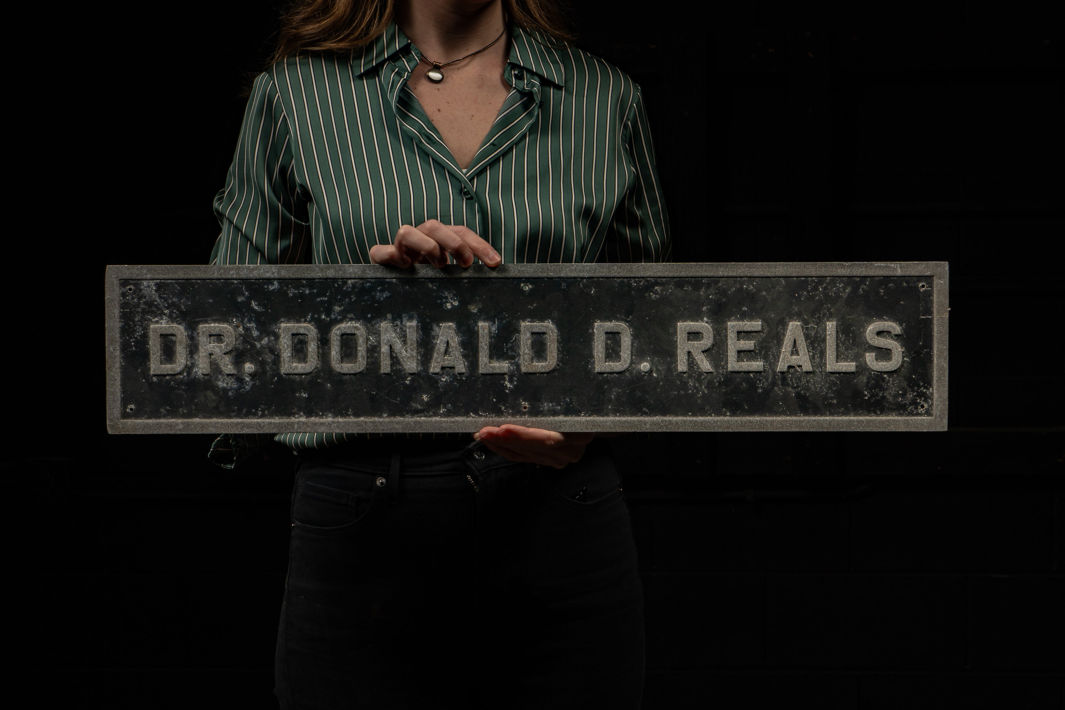 Vintage Embossed Cast Aluminum Trade Sign – Industrial Artifacts