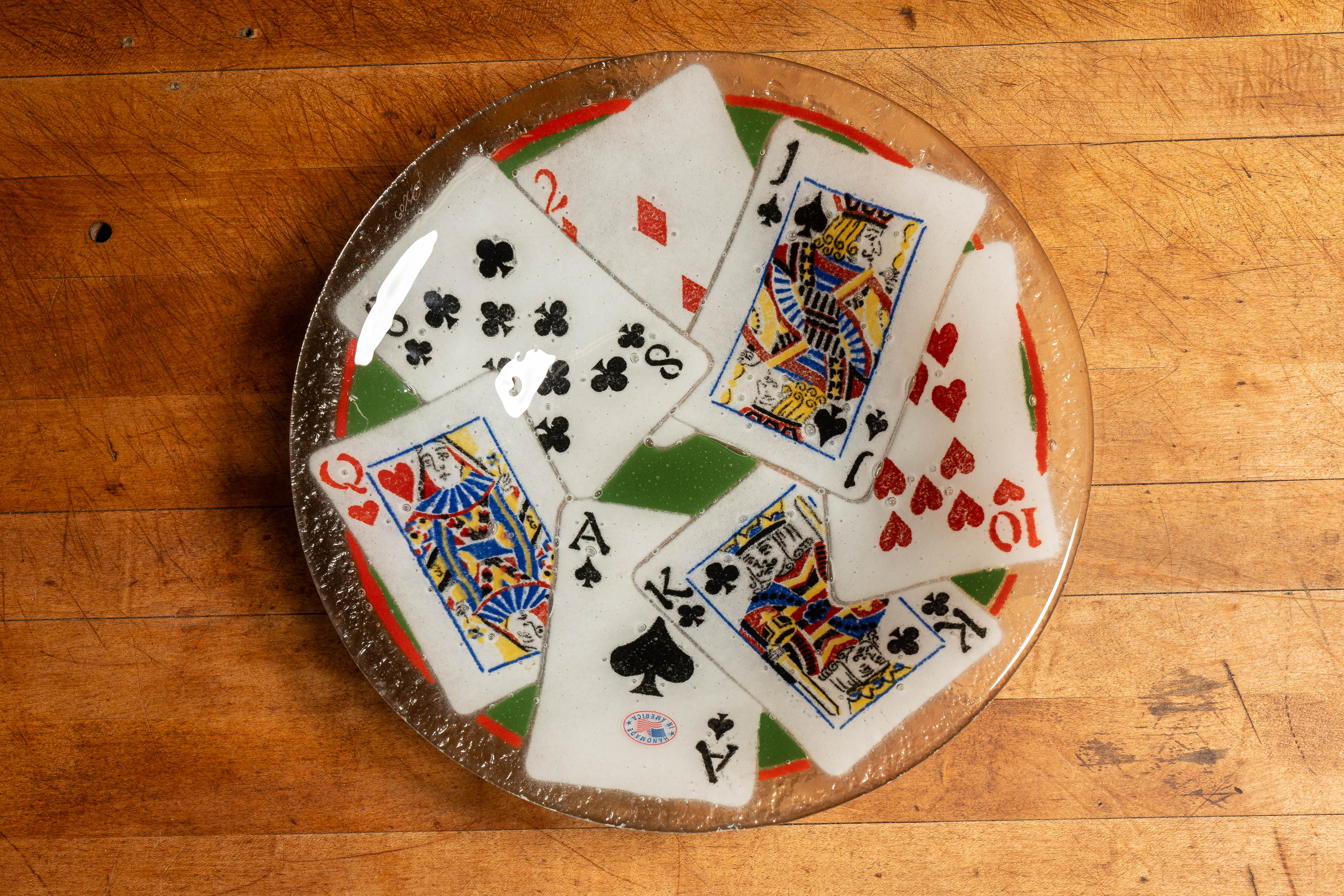 Vintage Handmade Glass Playing Card Bowl – Industrial Artifacts