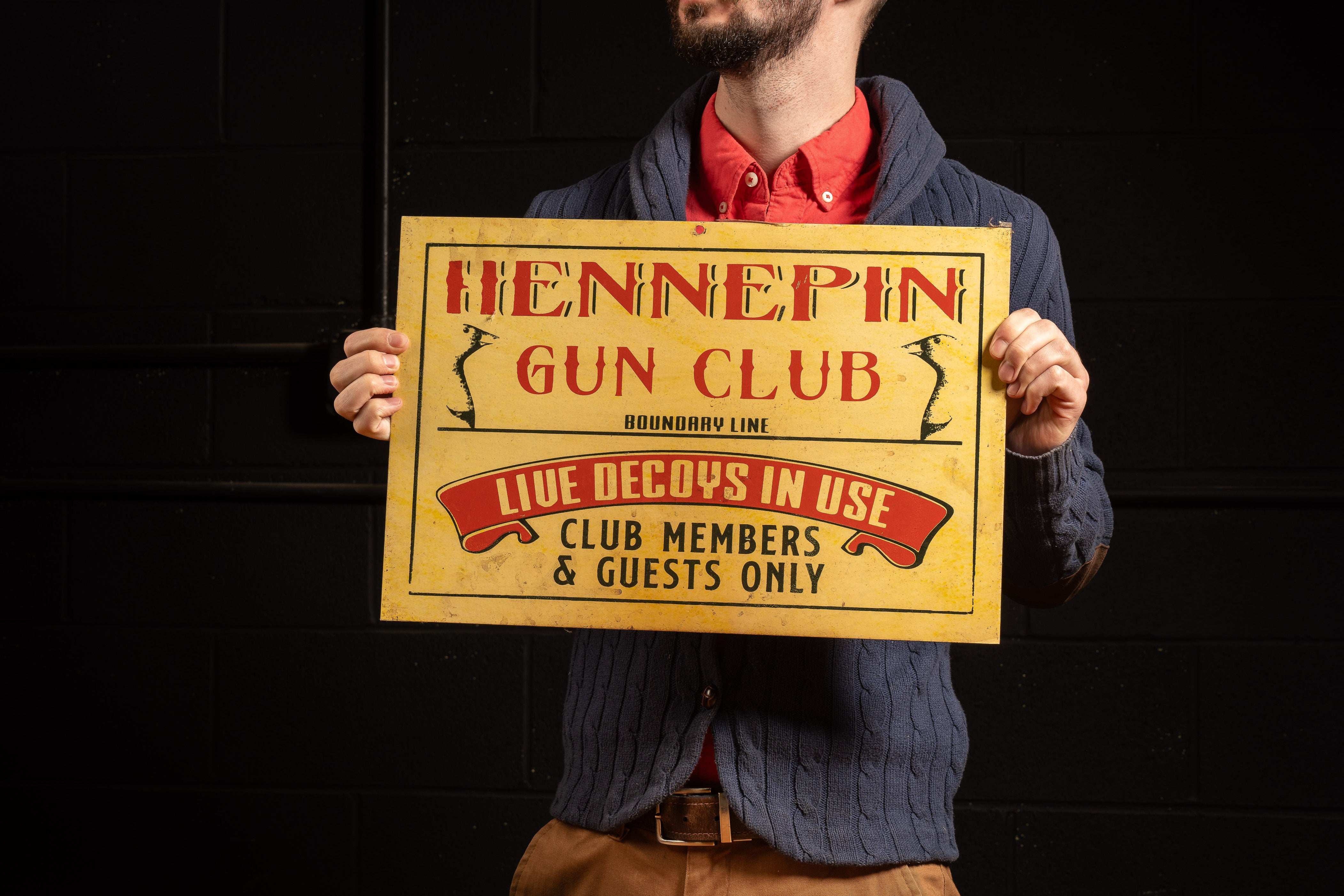 Vintage Gun Club Building Sign – Industrial Artifacts