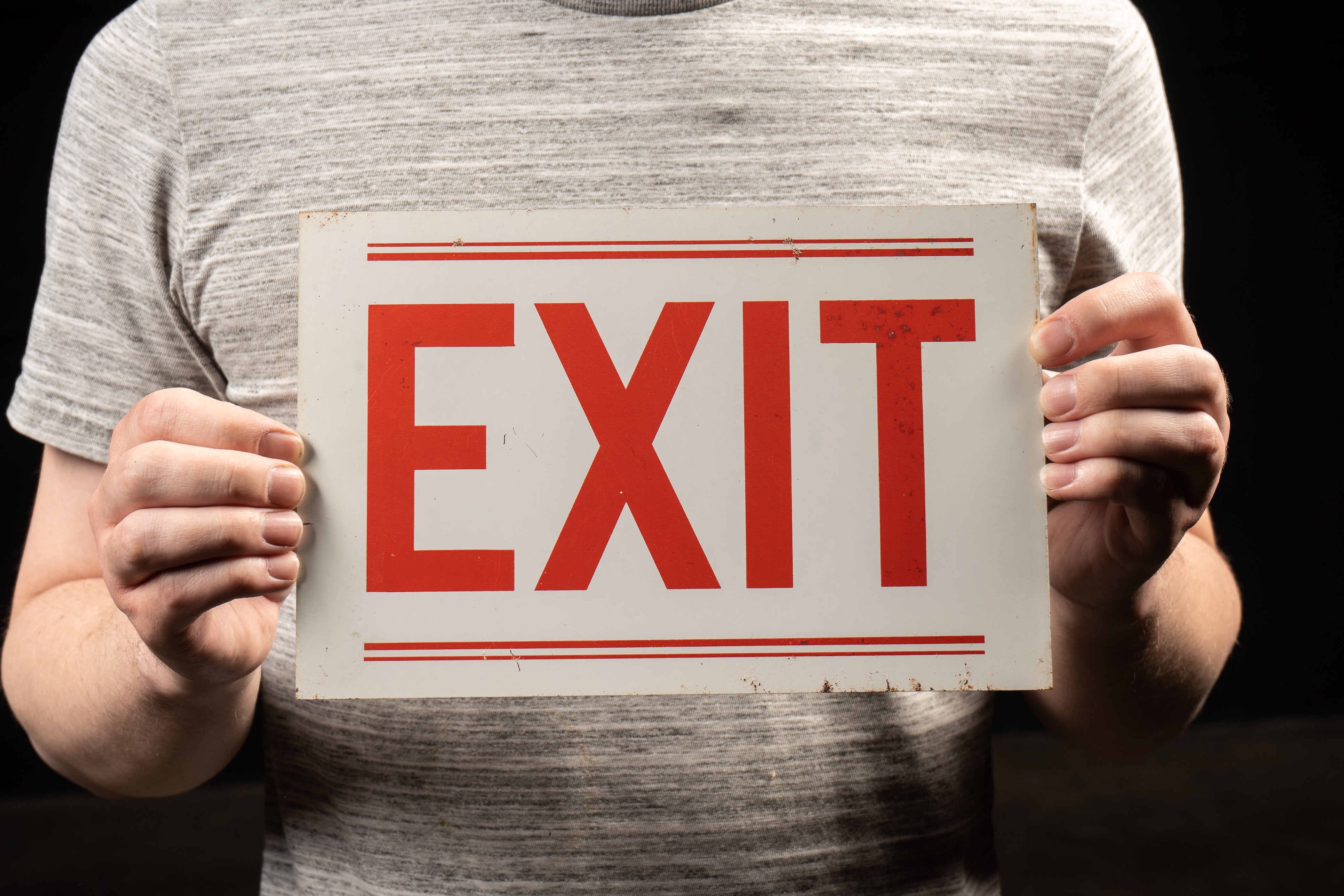 Vintage Metal Exit Sign – Industrial Artifacts