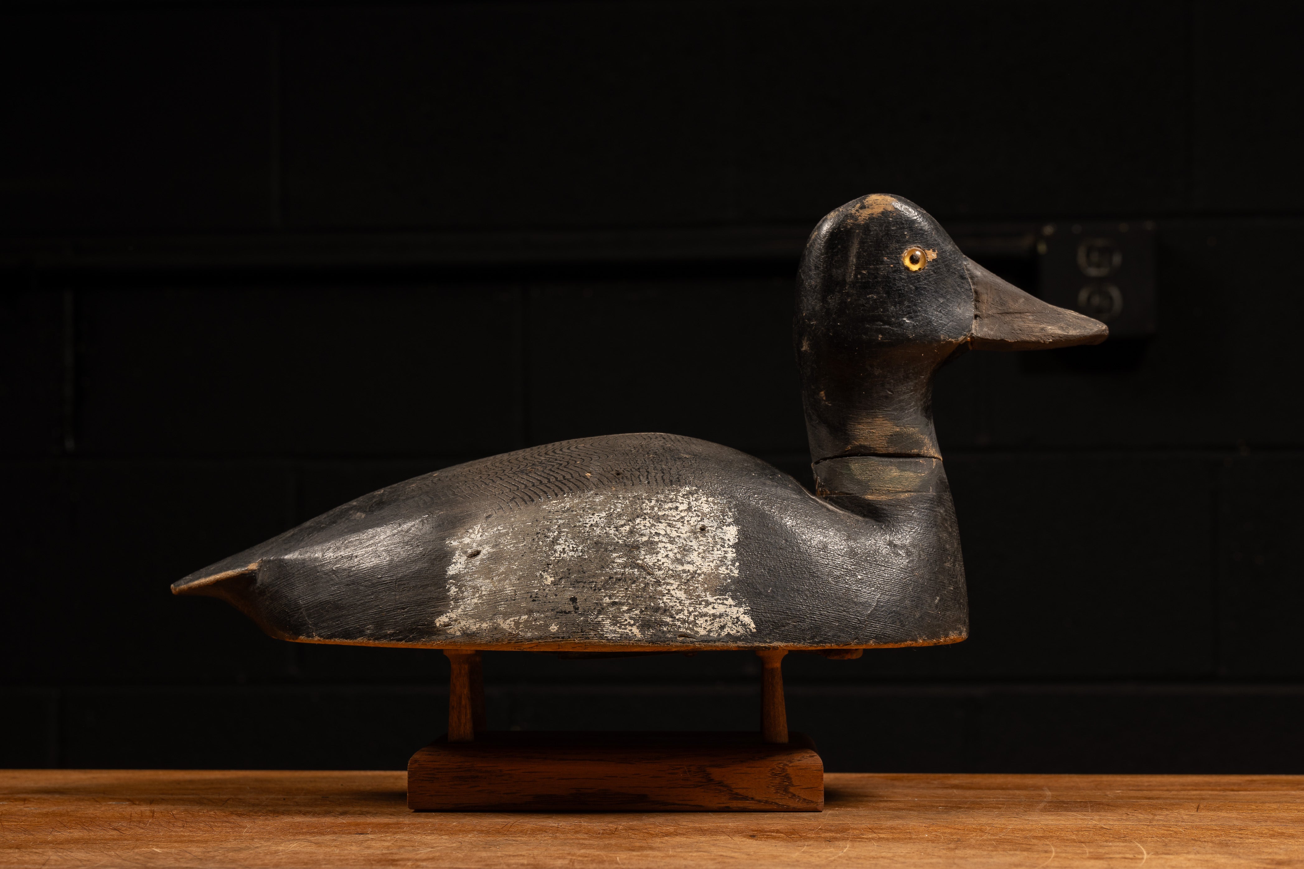 Vintage Hand-Painted Blue-Billed Duck Hen Decoy – Industrial Artifacts